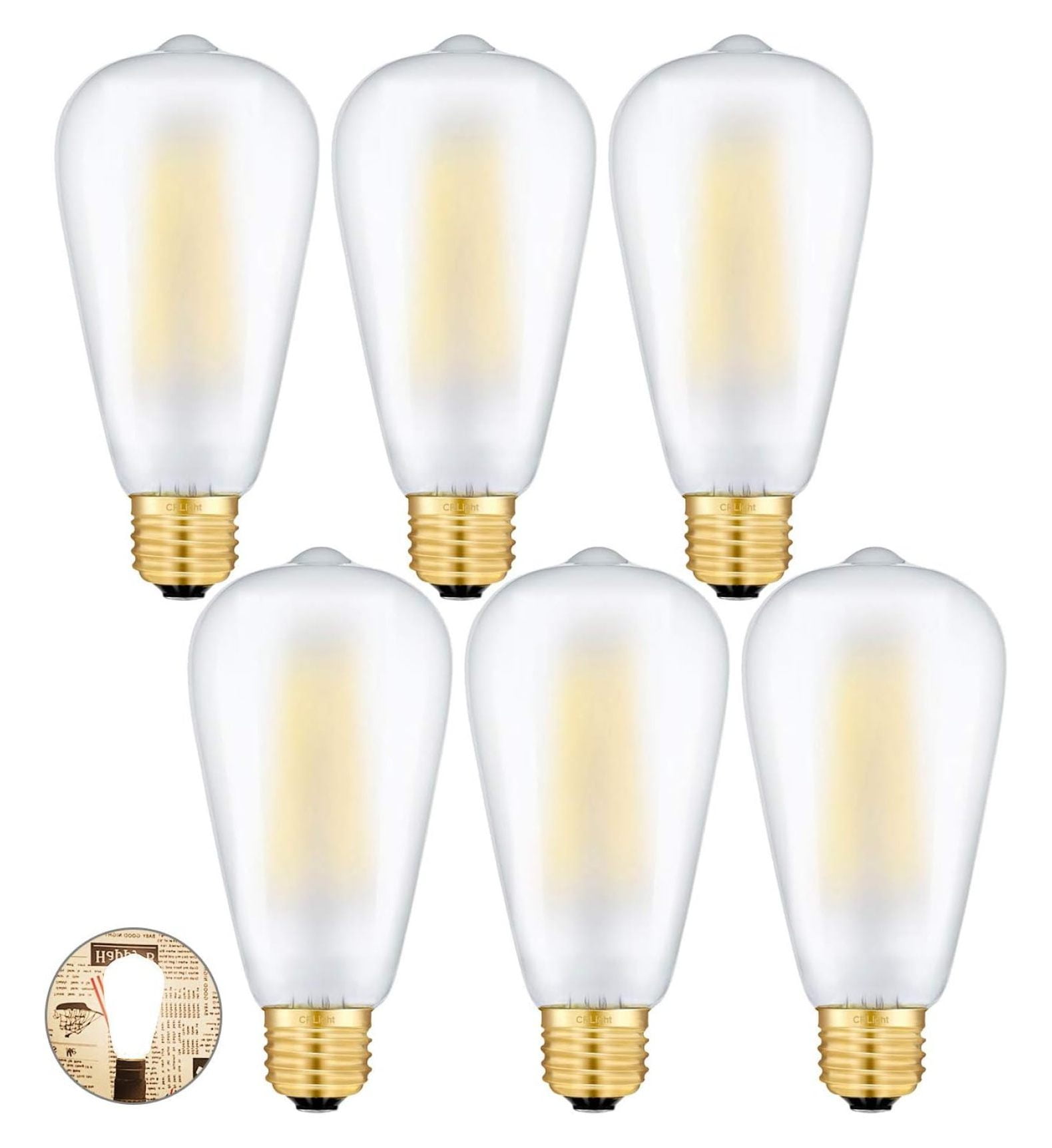 Drevy 8W Dimmable LED Edison Bulb 3000K Soft White, 70W Equivalent 700 ...