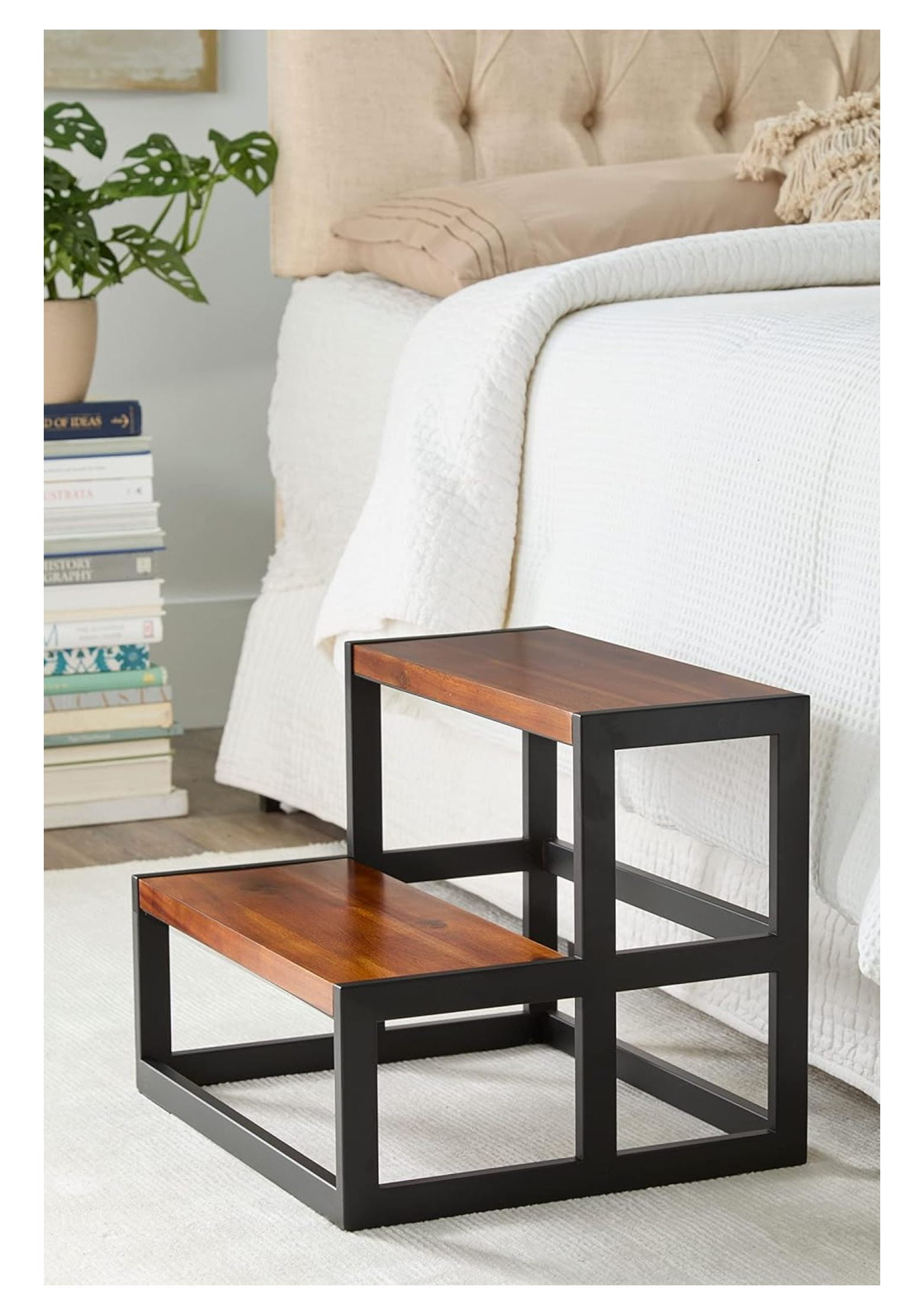 Drevy Acacia Hardwood Step Stool / Bed Steps / Plant Stand, NO Assembly ...