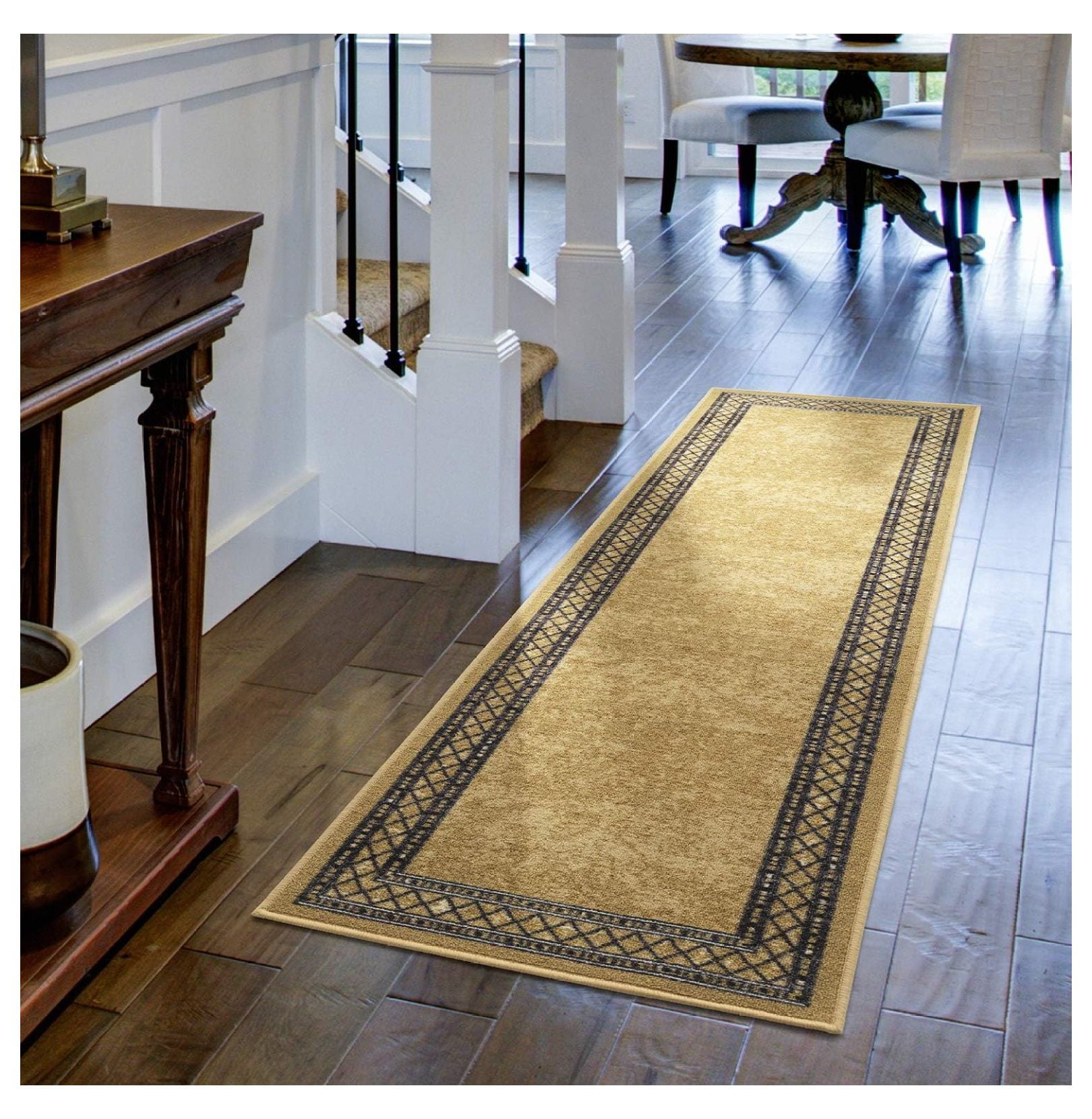 Drevy Alfombras Modern Bordered 2x10 Non-Skid (Non-Slip) Low Profile ...