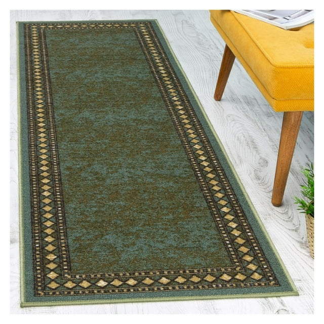 Drevy Alfombras Modern Bordered 2x7 Non-Skid (Non-Slip) Low Profile ...