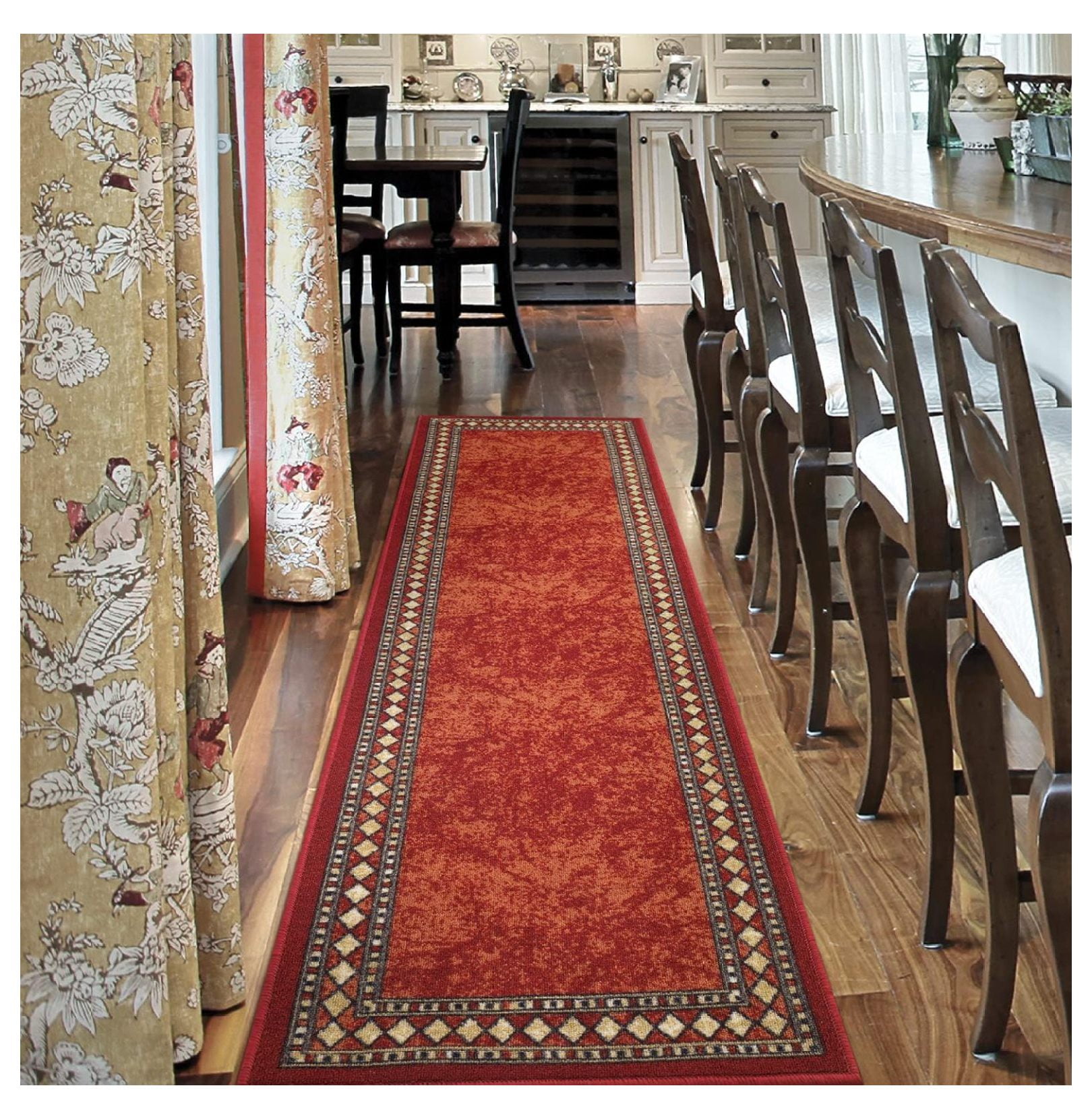 Drevy Alfombras Modern Bordered 2x7 Non-Skid (Non-Slip) Low Profile ...