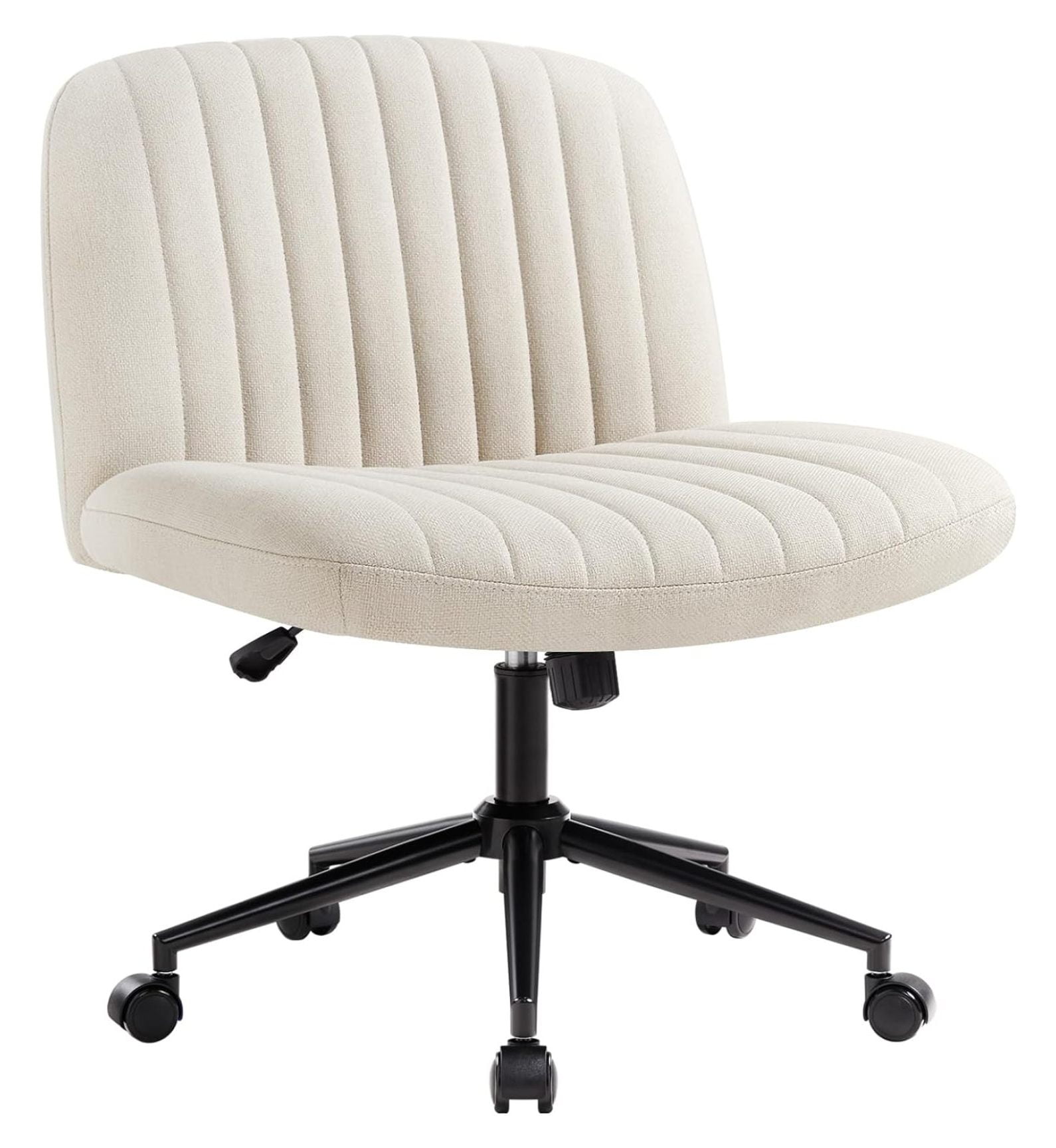 Drevy Armless Wide Seat Office Chair, Criss Cross Legged Desk Chair ...