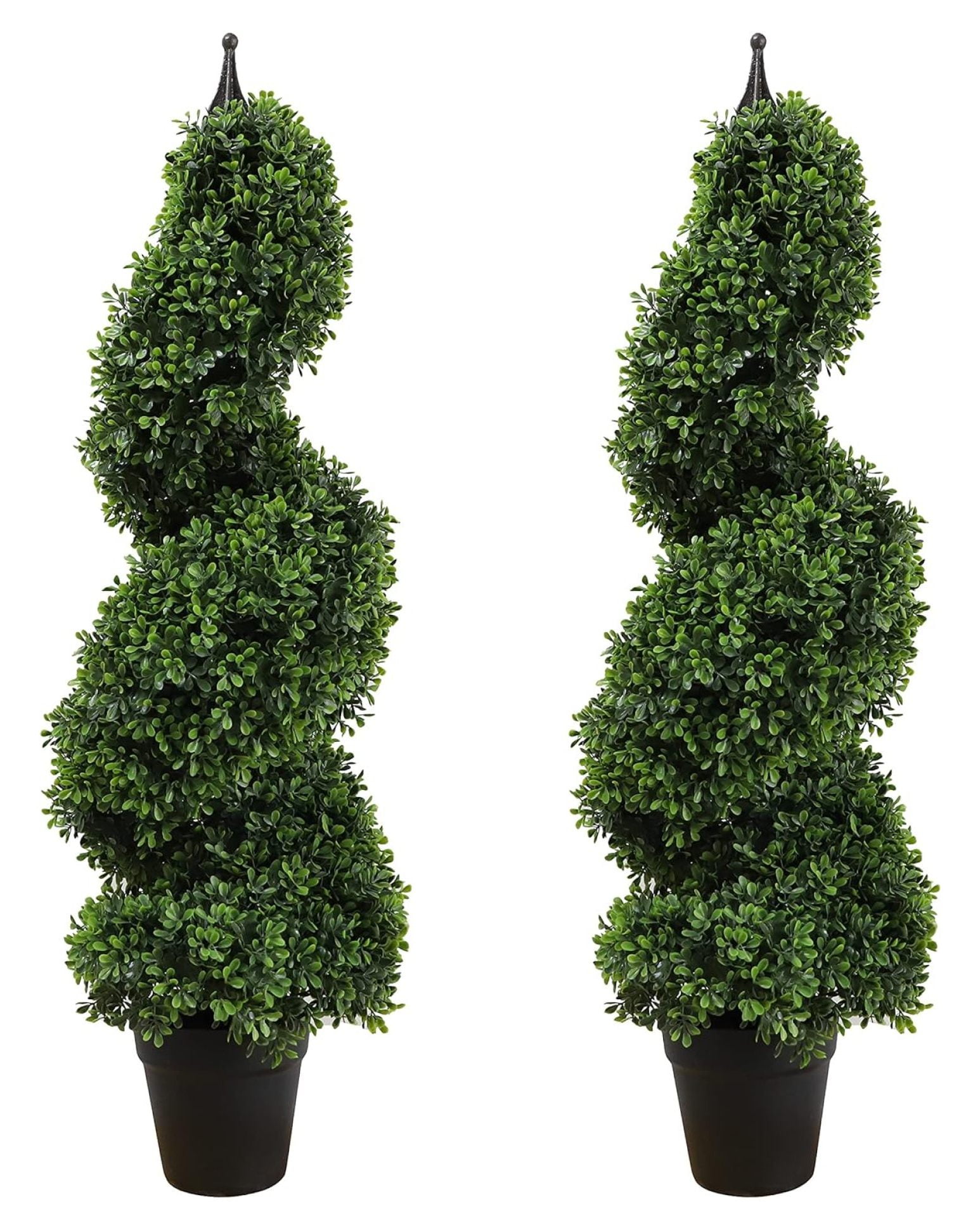Drevy Artificial Boxwood Spiral Topiary Tree 3ft (2 Pieces) Faux ...