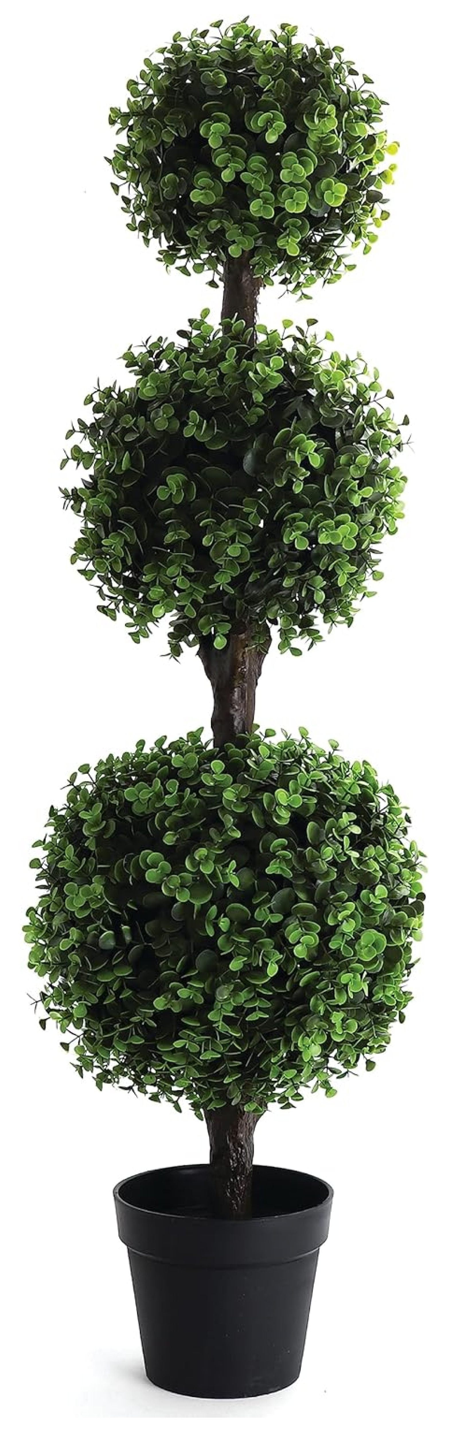 Drevy Artificial Boxwood Topiary Tree - 4' Boxwood Tree - Indoor ...