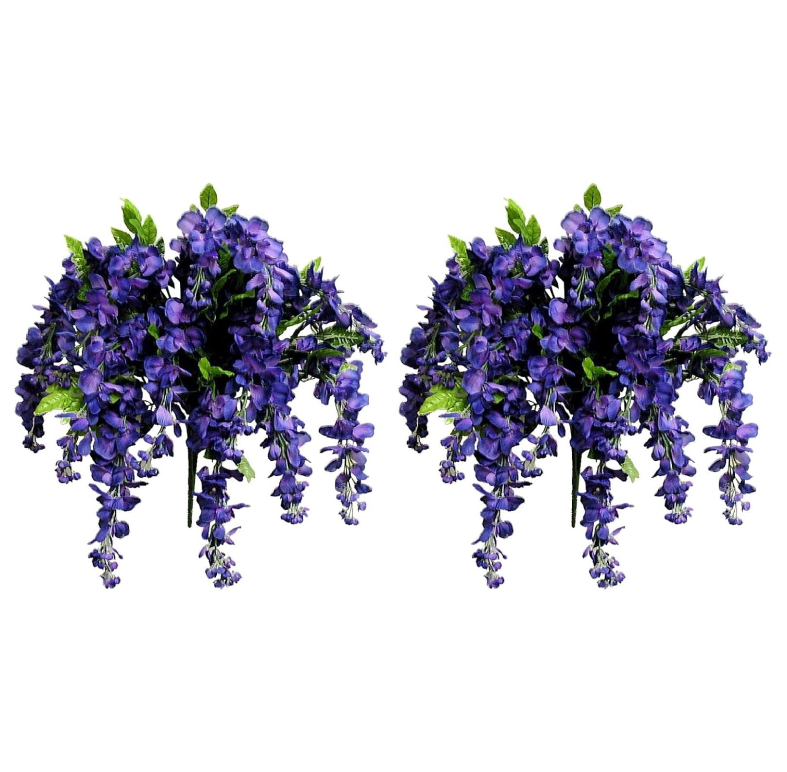Drevy Artificial Wisteria Long Hanging Bush Flowers - 15 Stems for Home ...