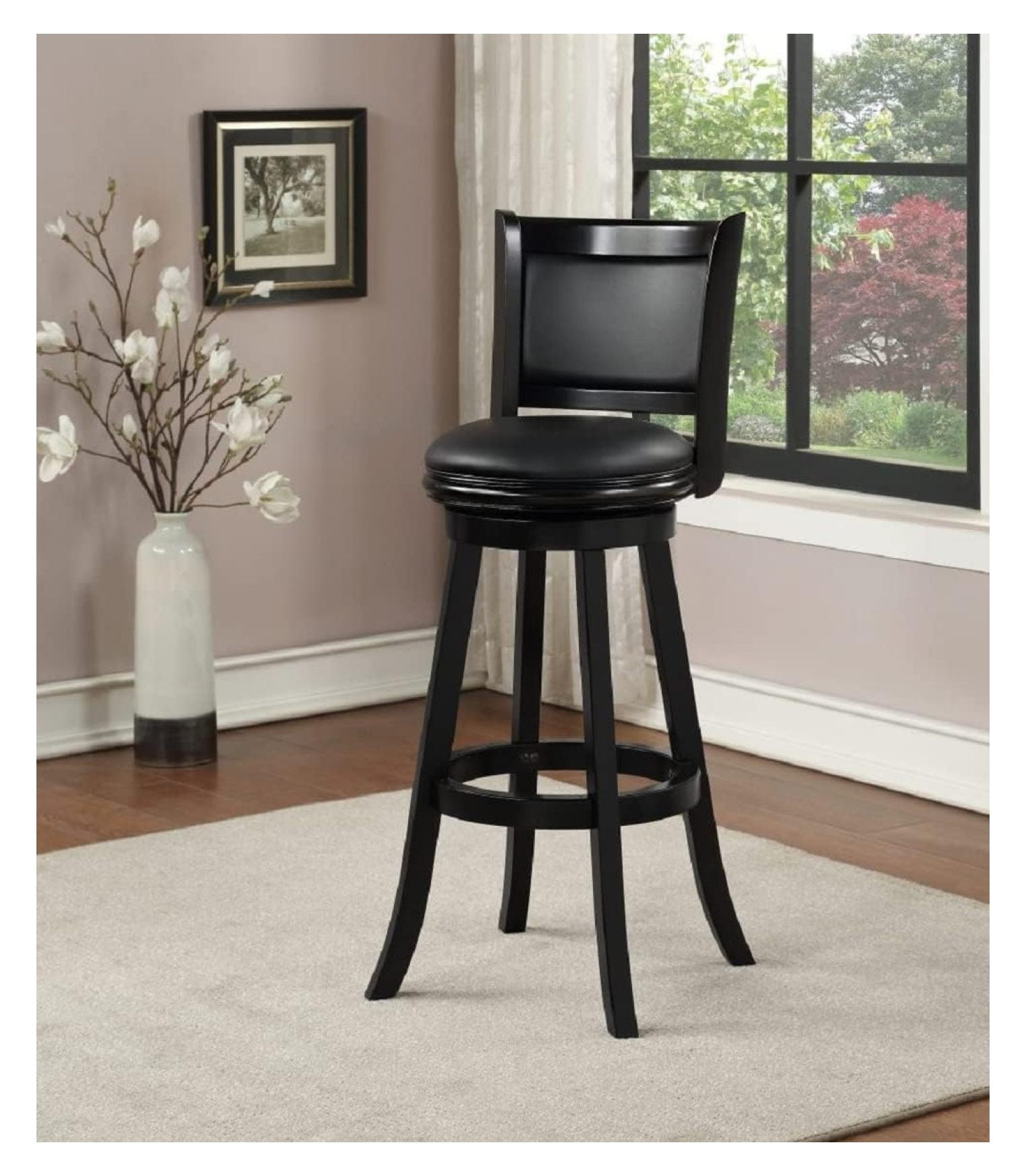 Drevy Augusta 34'' Swivel Bar Stool - Black - Walmart.com