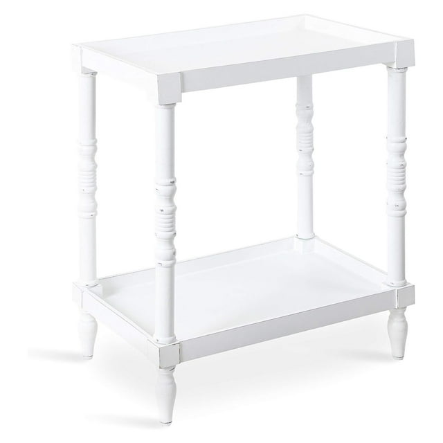Drevy Bellport Coastal Side Table, 22 x 14 x 26, White, Rectangular End Table Accent for Storage ...
