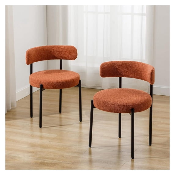 Drevy Boucle Dining Chairs Set of 2, Modern Upholstered Dining Room ...
