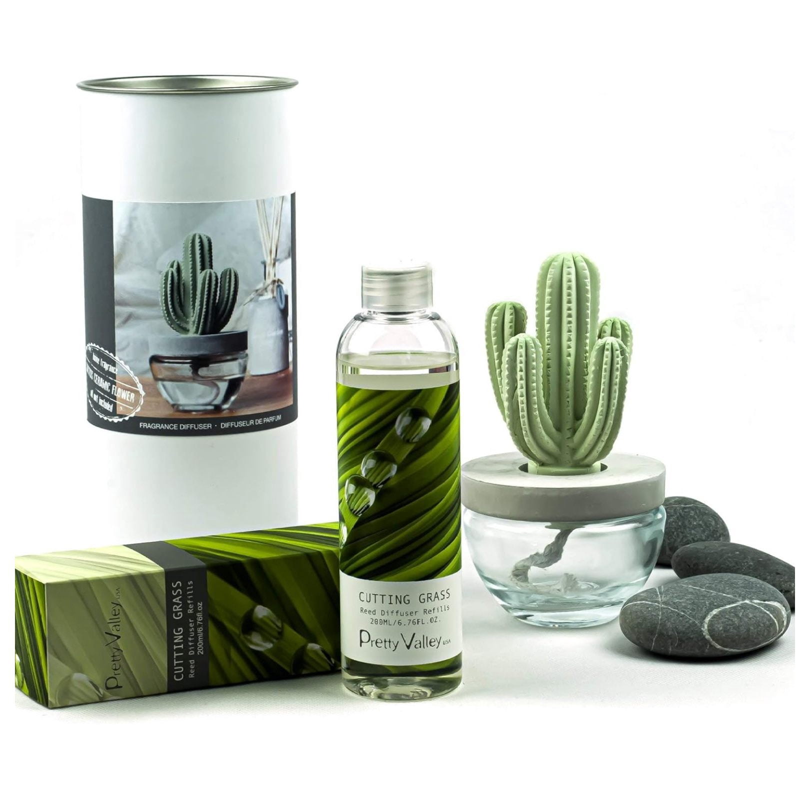 Drevy Cactus Gypsum Ceramic Fragrance Diffuser Combo 200ml Cutting ...
