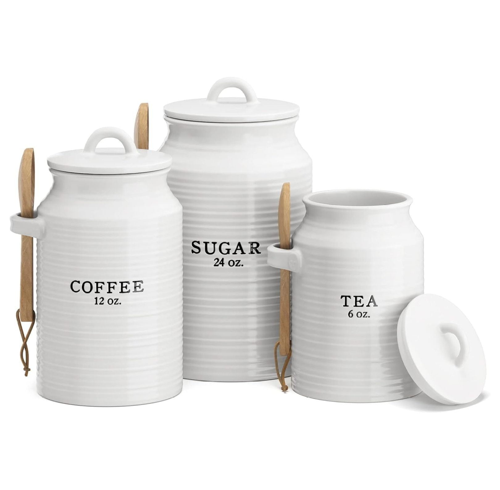 Drevy Canister Sets for Kitchen Counter, Ceramic Canister Set ...