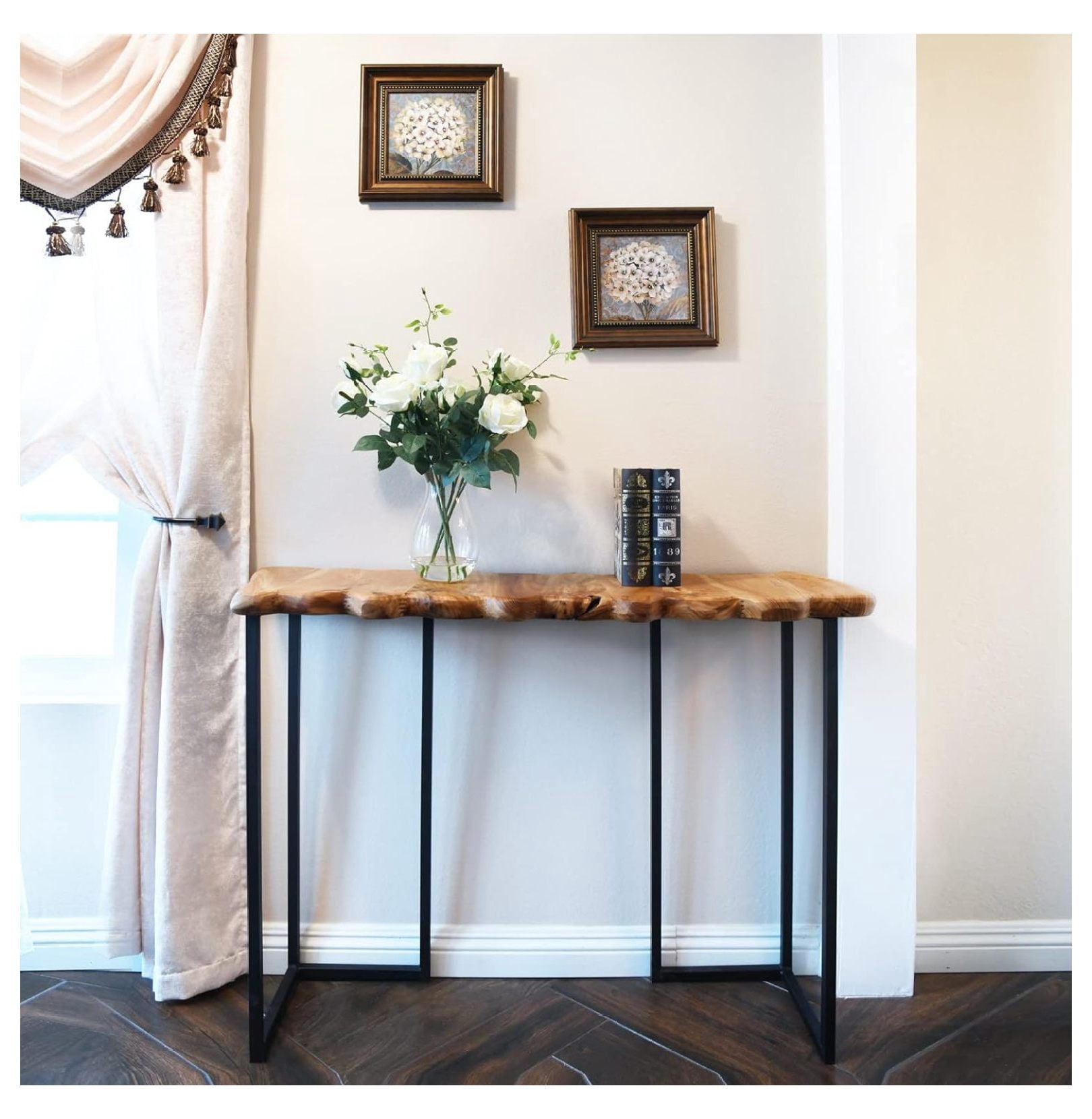 Drevy Cedar Wood Live Edge Console Table 13" D x 42" W x 33" H ...