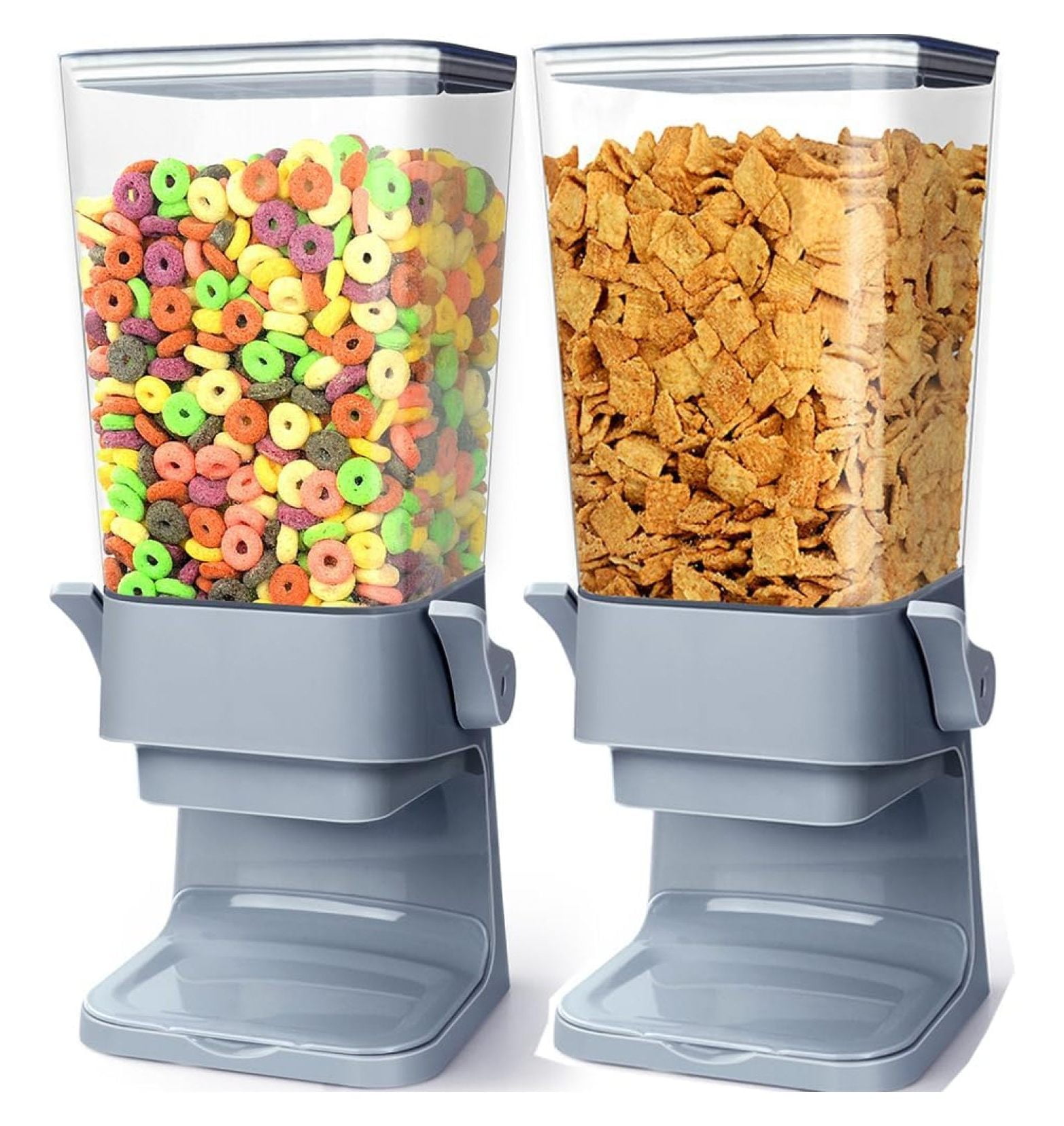 Drevy Cereal Dispenser Countertop，Large Double Cereal Containers ...