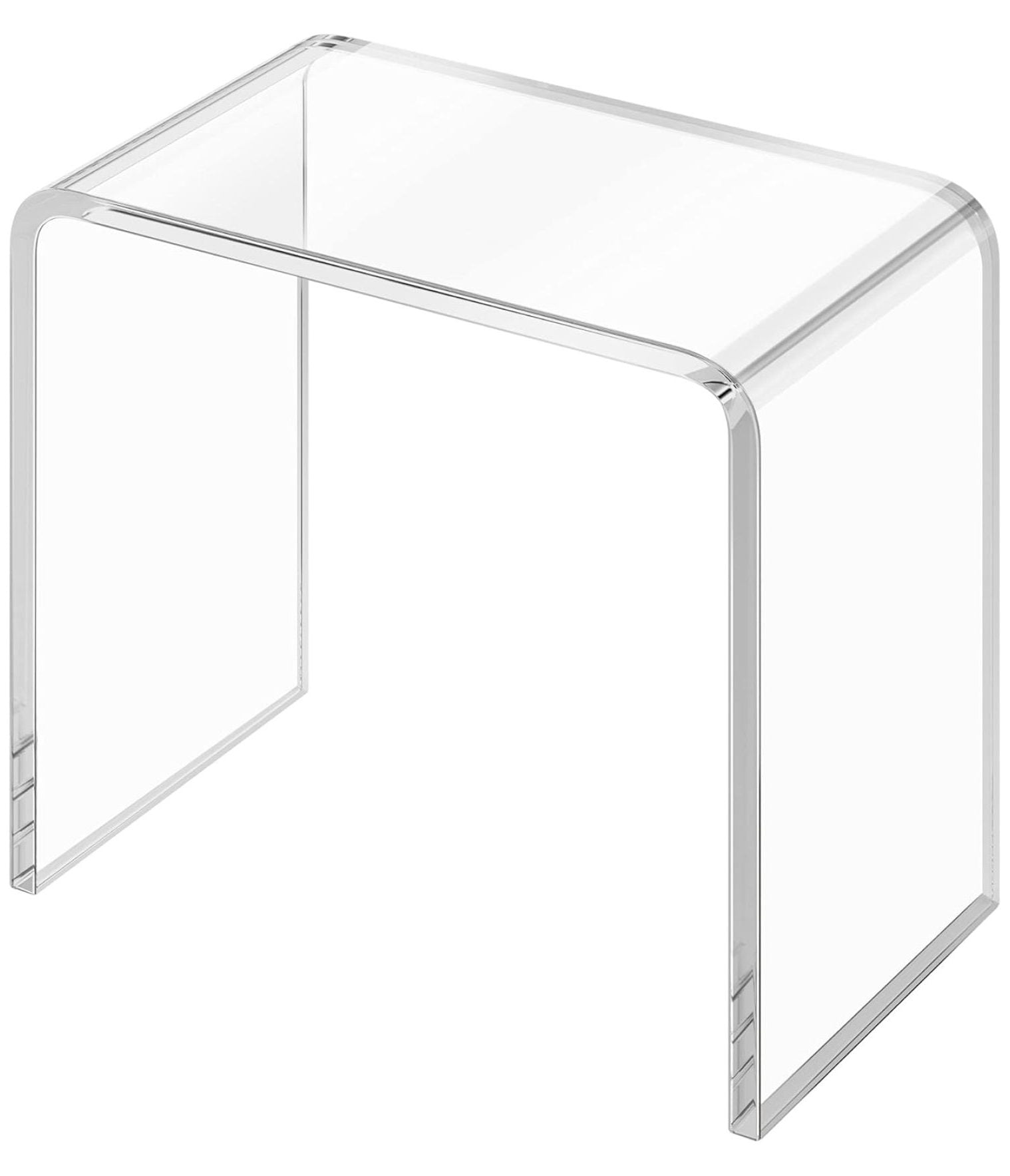 Drevy Clear End Table with Rounded Edges | Perfect Waterfall End Tables ...