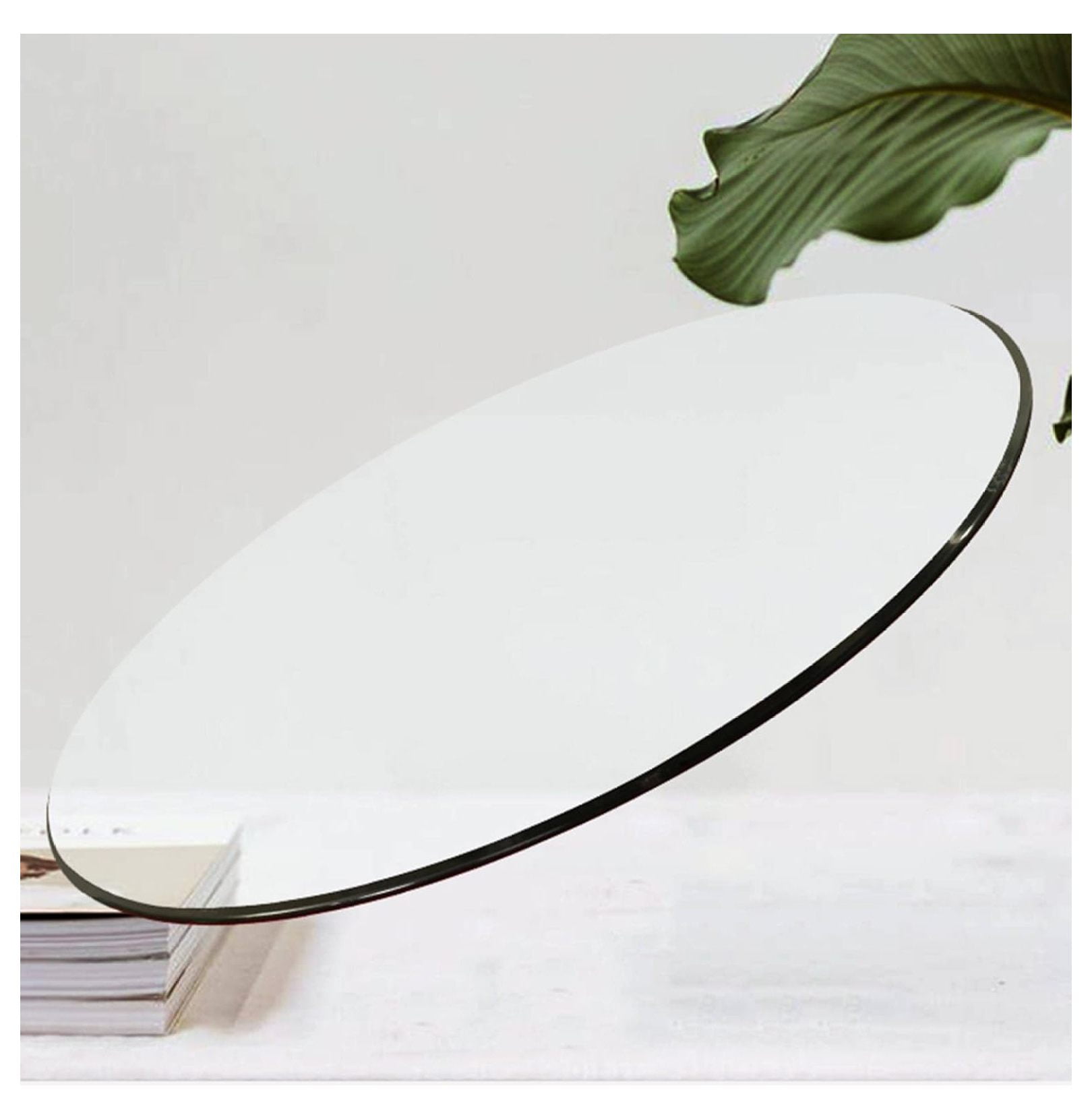 Drevy Clear Round Glass Top, 1/4" Thick Tempered Table Top with Pencil ...