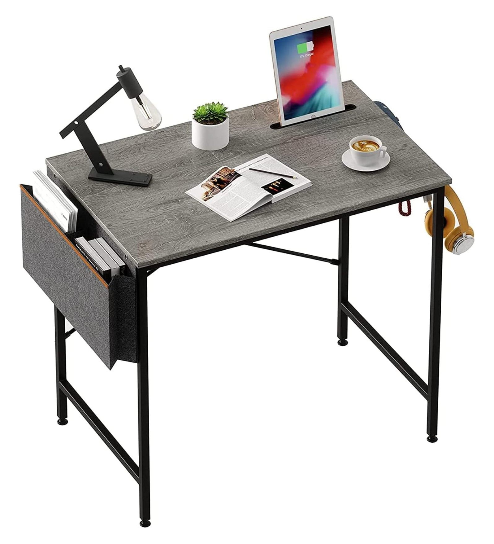 Drevy Computer 32 Inch Modern Mini Office Desk with Adjustable Metal ...