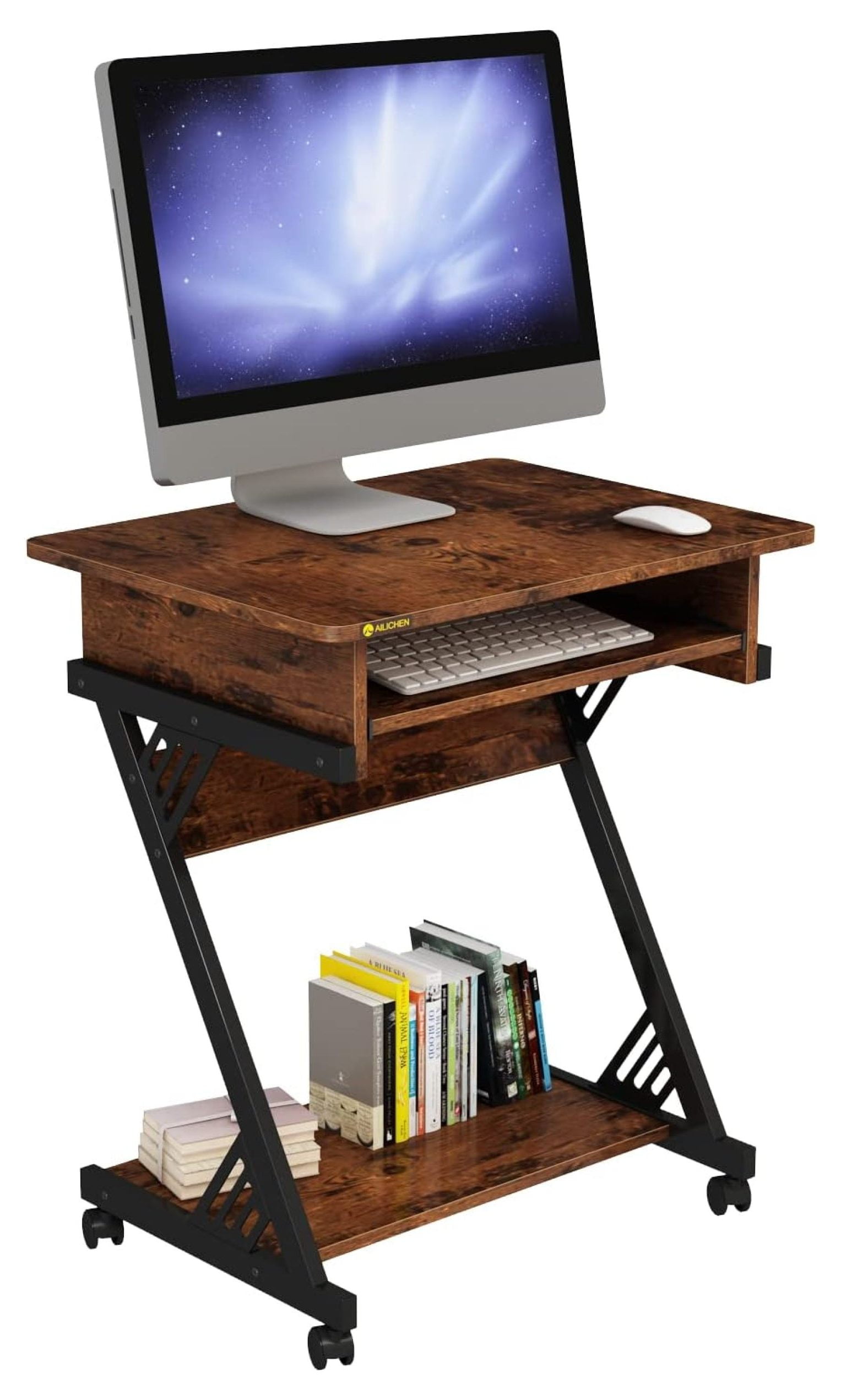 Drevy Computer Desk for Small Spaces,23.6" Z-Shaped Compact Study Table ...