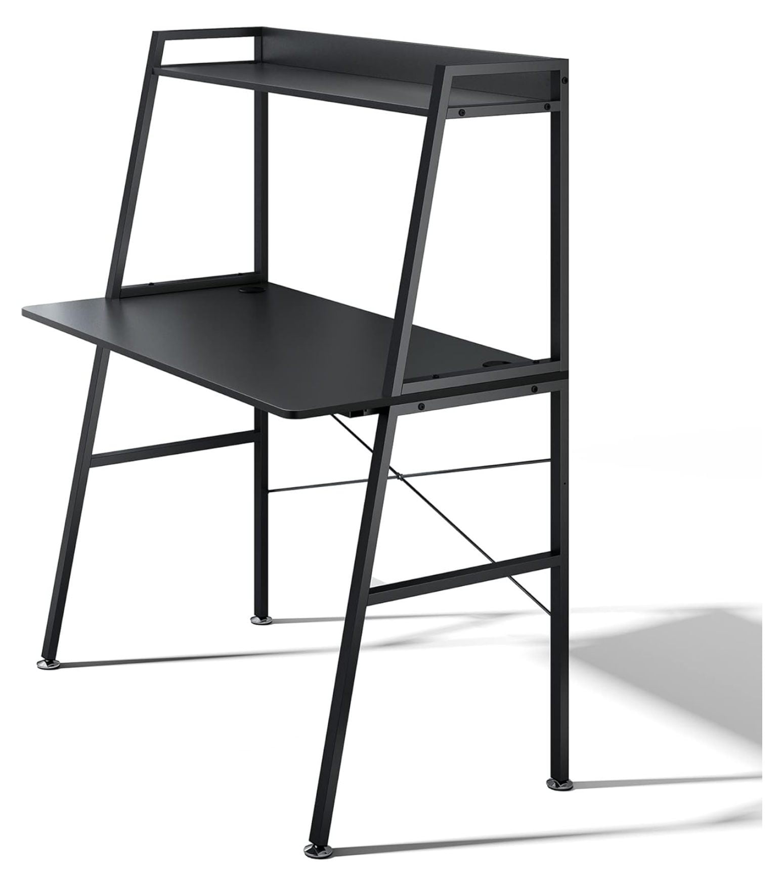 Drevy Computer Ladder Desk with Shelves, 43" for Small Spaces Saving ...