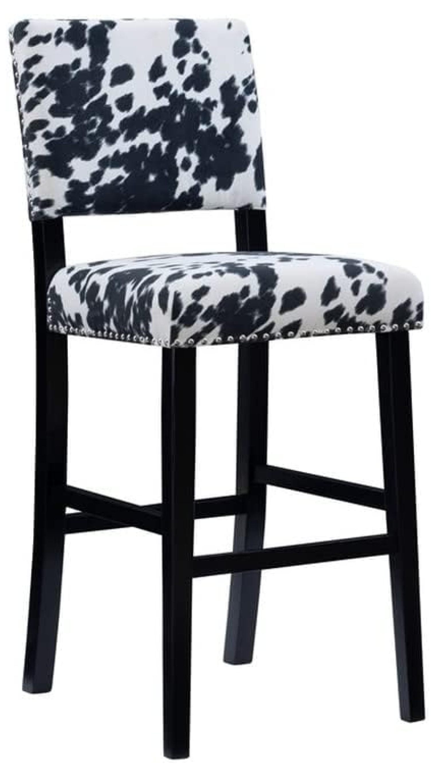 Drevy Corey 30" Wood Cow Print Bar Stool in Black - Walmart.com