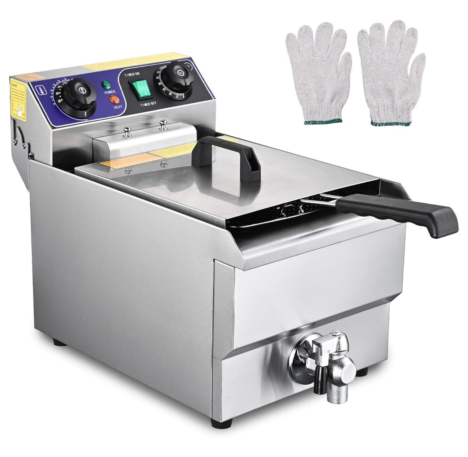 Drevy Deep Fryer 11.7L Stainless Steel Basket Single Timer Drain ...