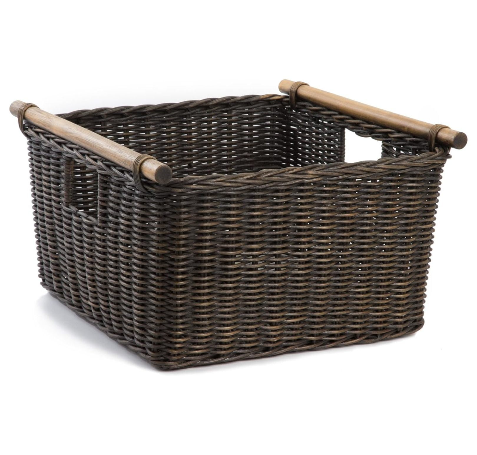 Drevy Wicker Storage Basket, Extra Large, Antique Walnut, 17.5x18x11.5 ...