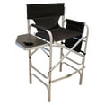 Drevy, Deluxe Tall Folding Directors Chair, Foldable Makeup Chair with Side Table and Cup Holder ...