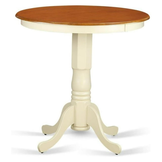 Drevy EDT-WHI-TP Bar Height Counter Table - a Round Dinner Table Top ...