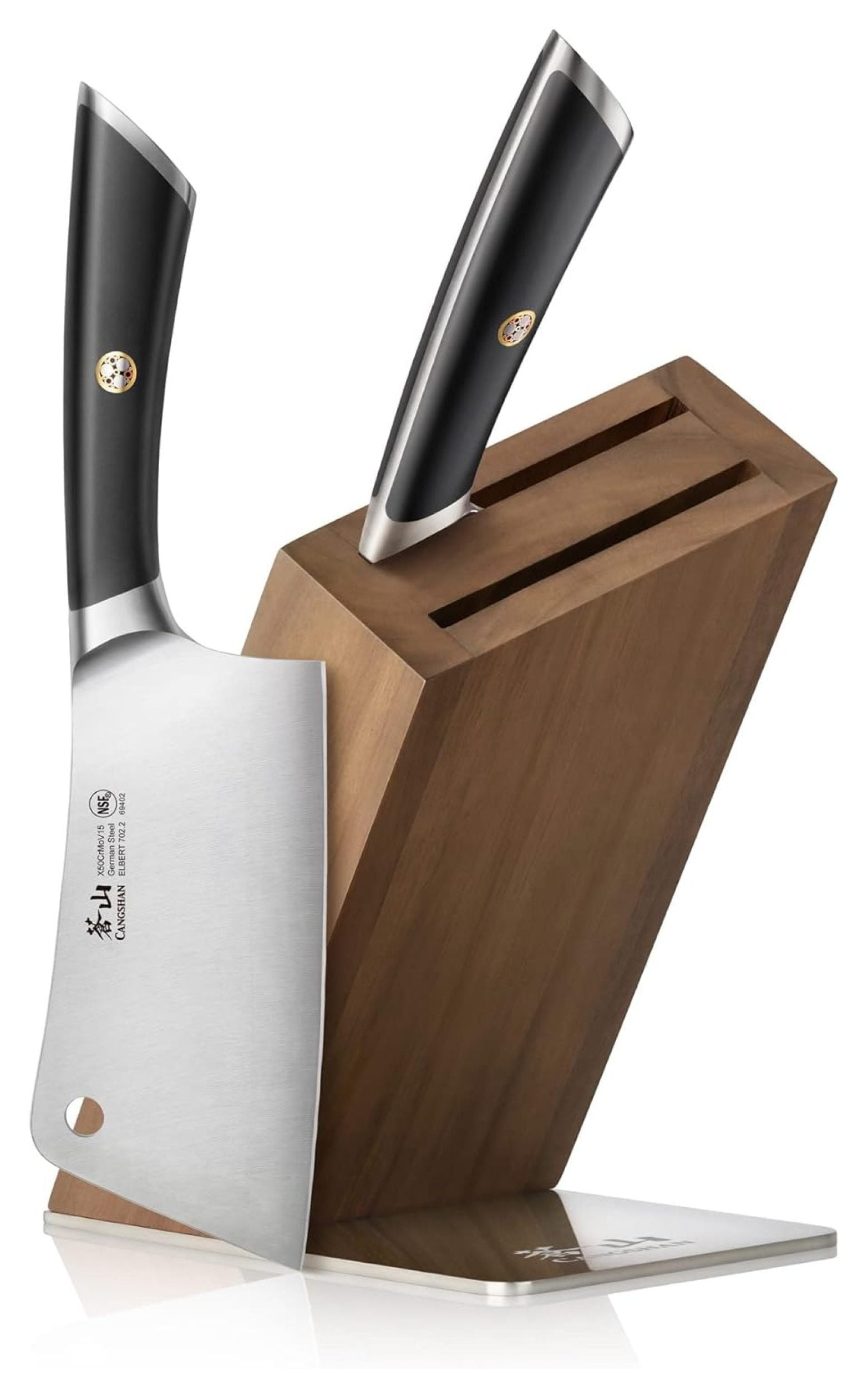Drevy ELBERT Series German Steel Forged Cleaver Knife Block Sets ...