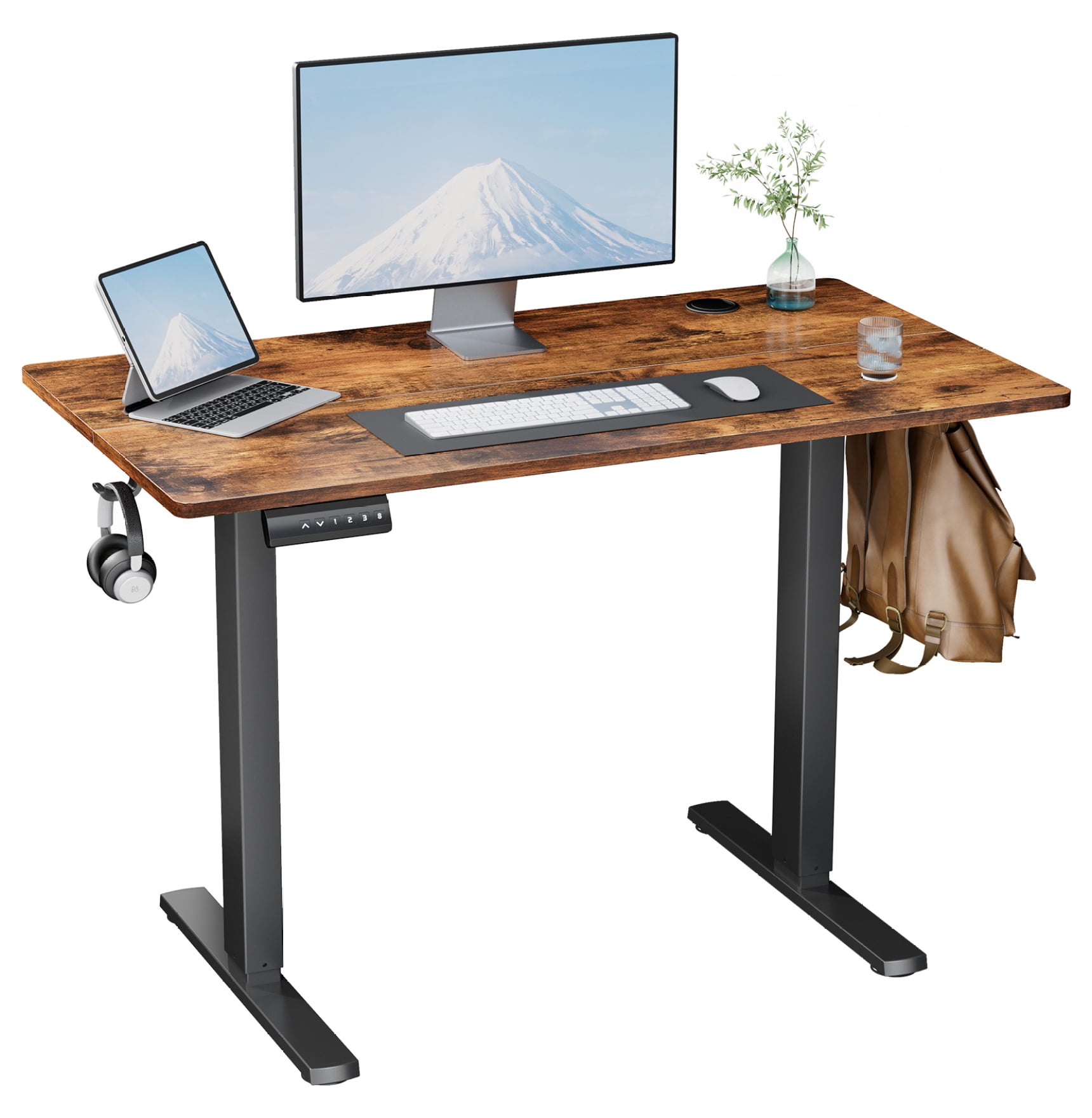 Drevy Ergonomic Height Adjustable Table with T-Shaped Metal Bracket ...