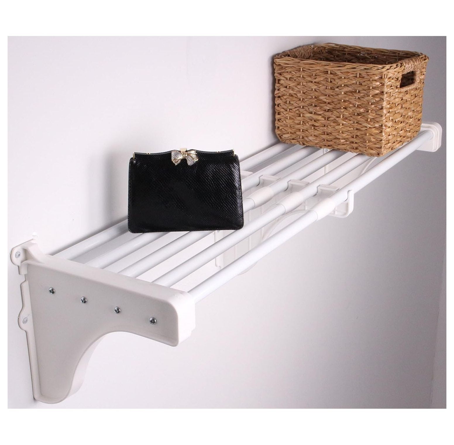 Drevy-Expandable-Closet Shelf (NO Hanging Rod)- 30” to 50” -White-Easy ...