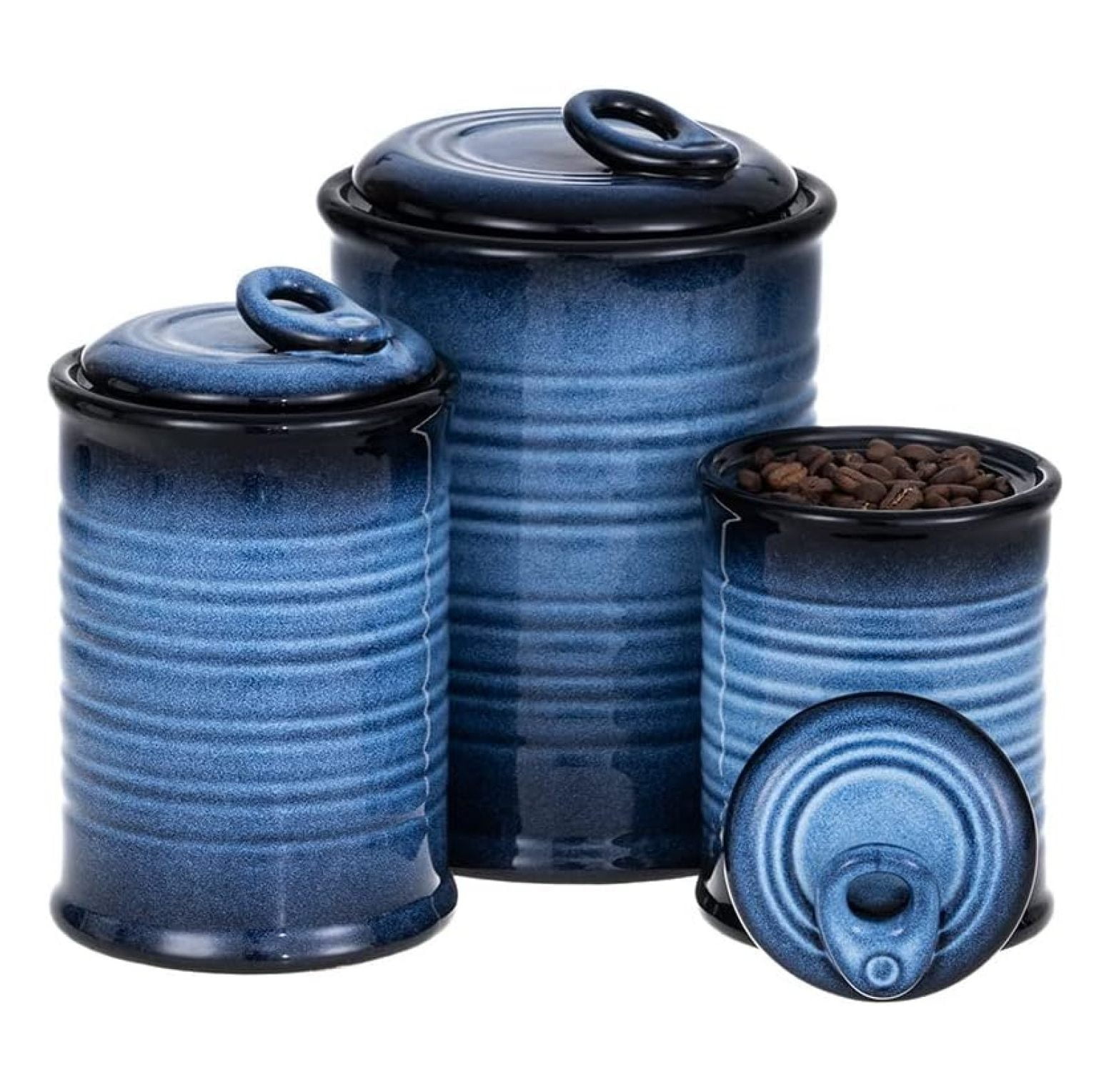 Drevy Food Storage Jar Sets: Ceramic Container with Air Tight Lid for ...