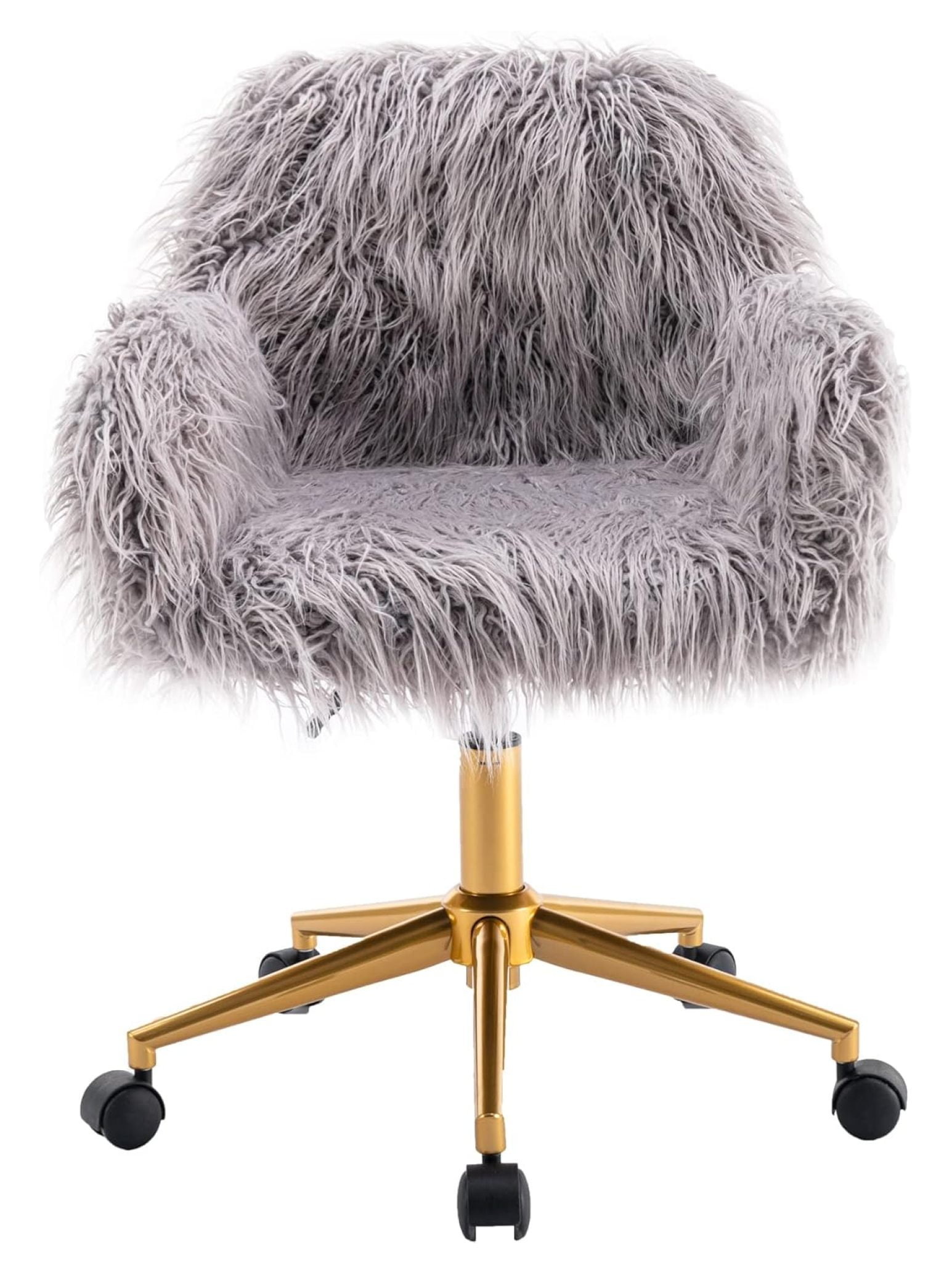Drevy Furry Office Desk Chair, Fluffy Swivel Desk Chair, Fluffy Desk ...