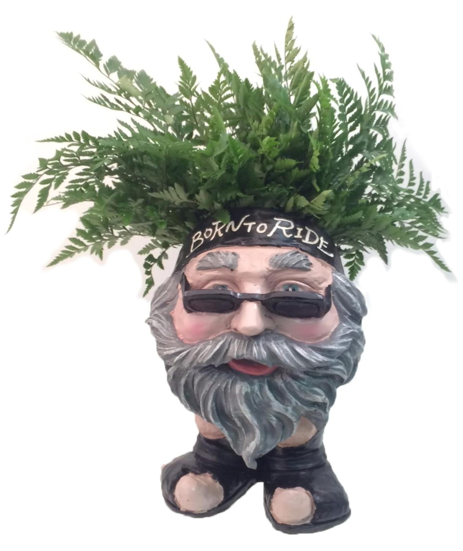 Drevy Homestyles 37469 Biker Painted 13" Face Planter Garden Statue ...