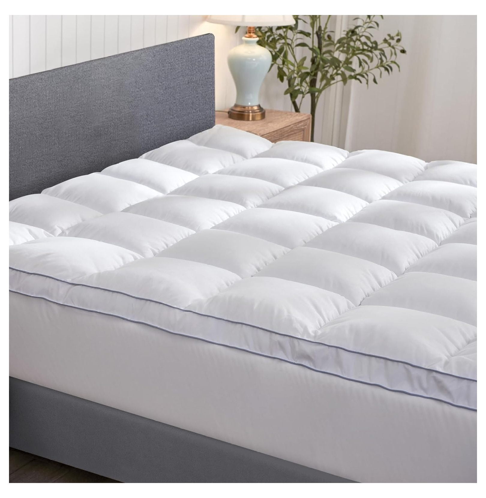 Drevy King Mattress Topper, Extra Thick Mattress Pad Cover for Back ...