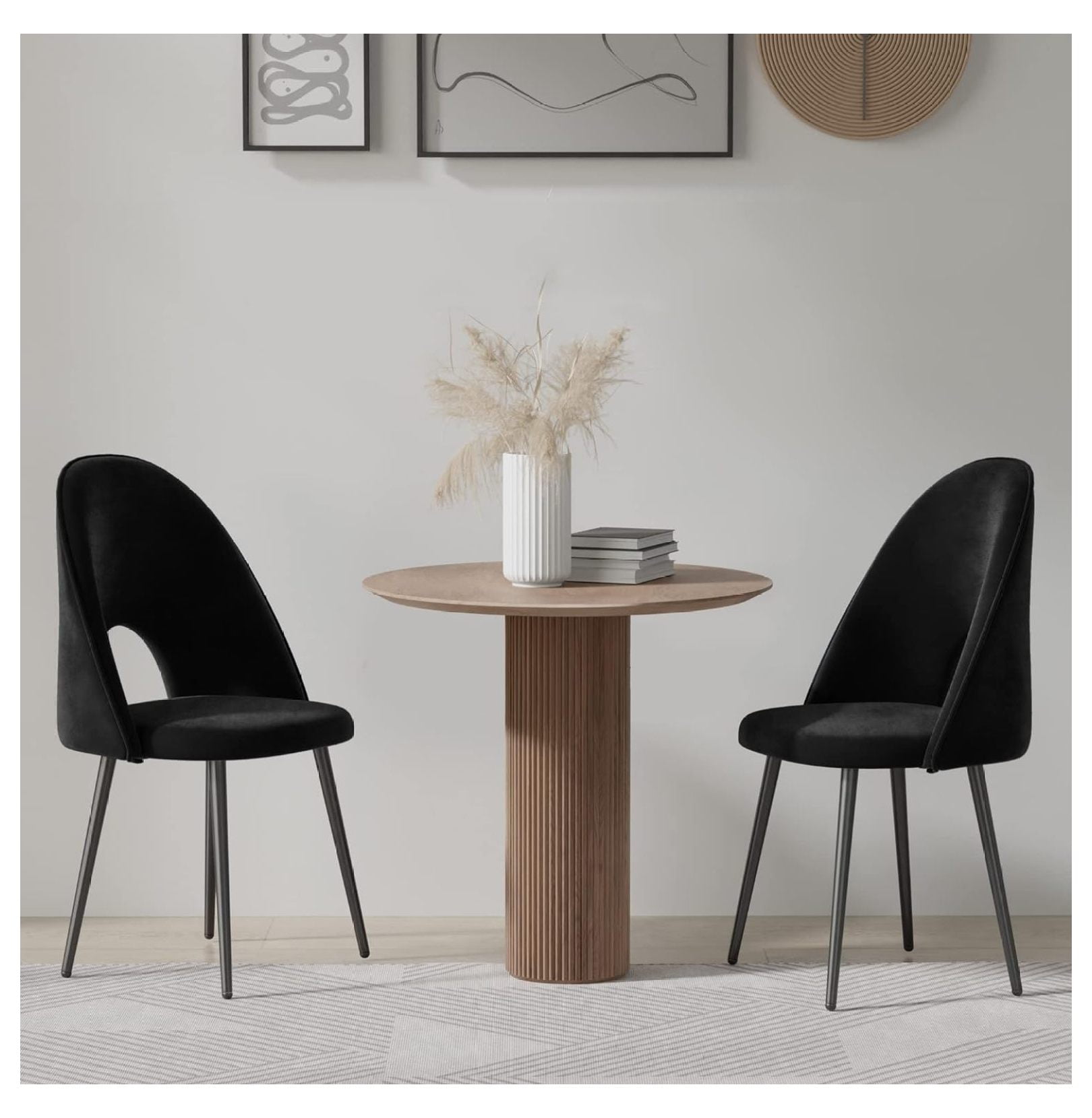 Drevy Kitchen & Dining Room Chairs, Velvet Century Dining Chairs with ...