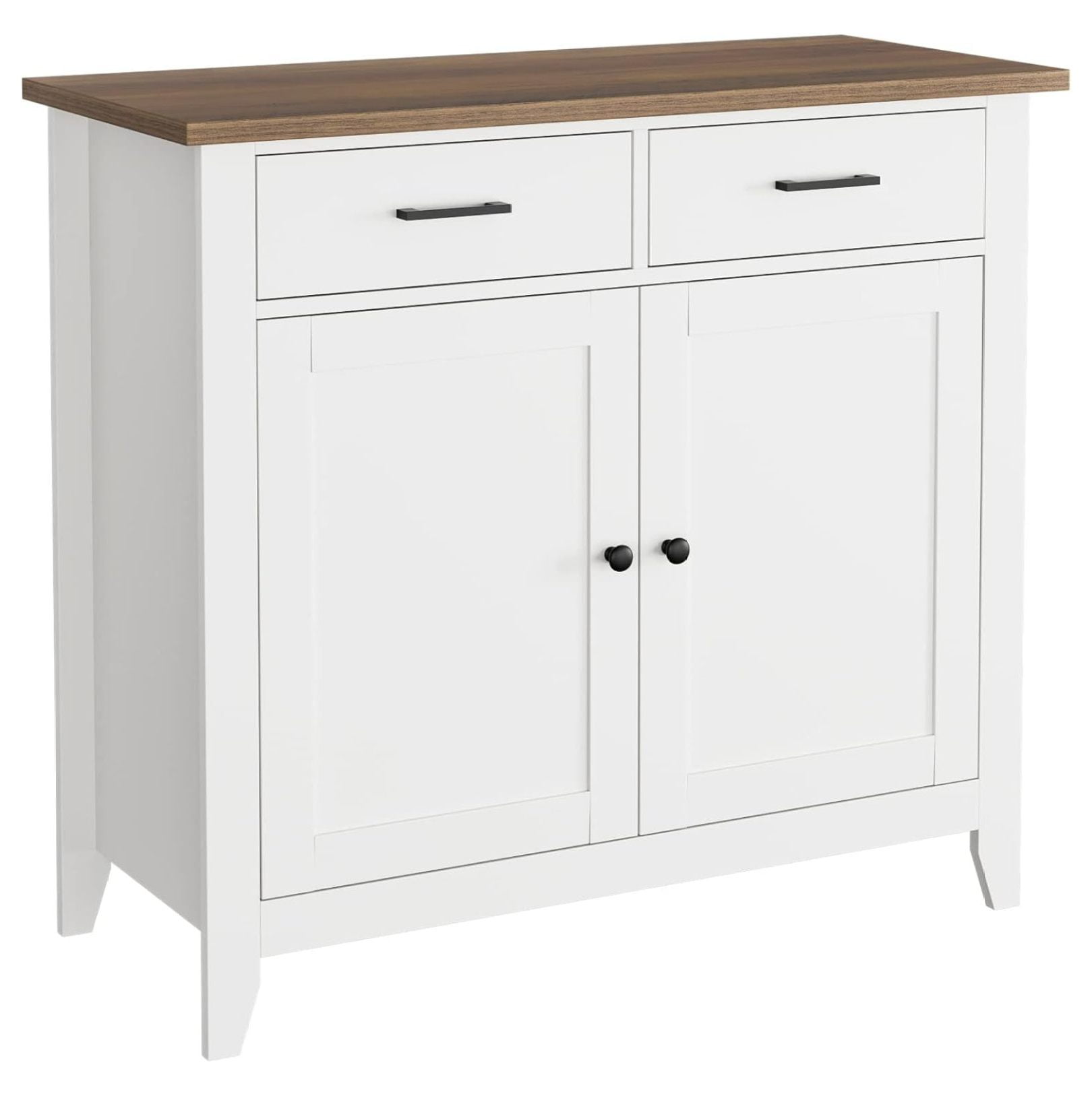 Drevy Kitchen Storage Cabinet with Drawers and Doors, Floor Sideboard ...