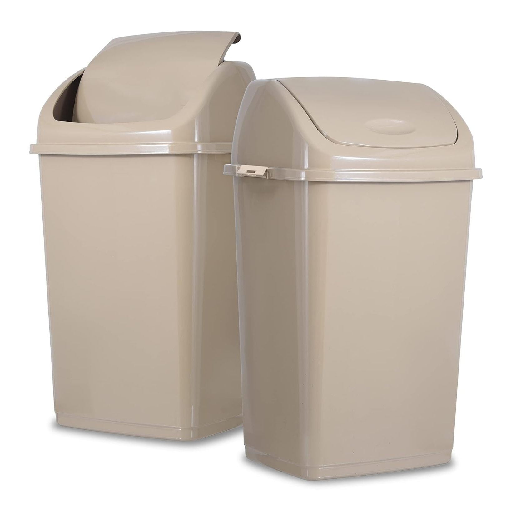 Drevy Kitchen Trash Can 13 Gallon with Swing Lid, Plastic Tall Garbage ...