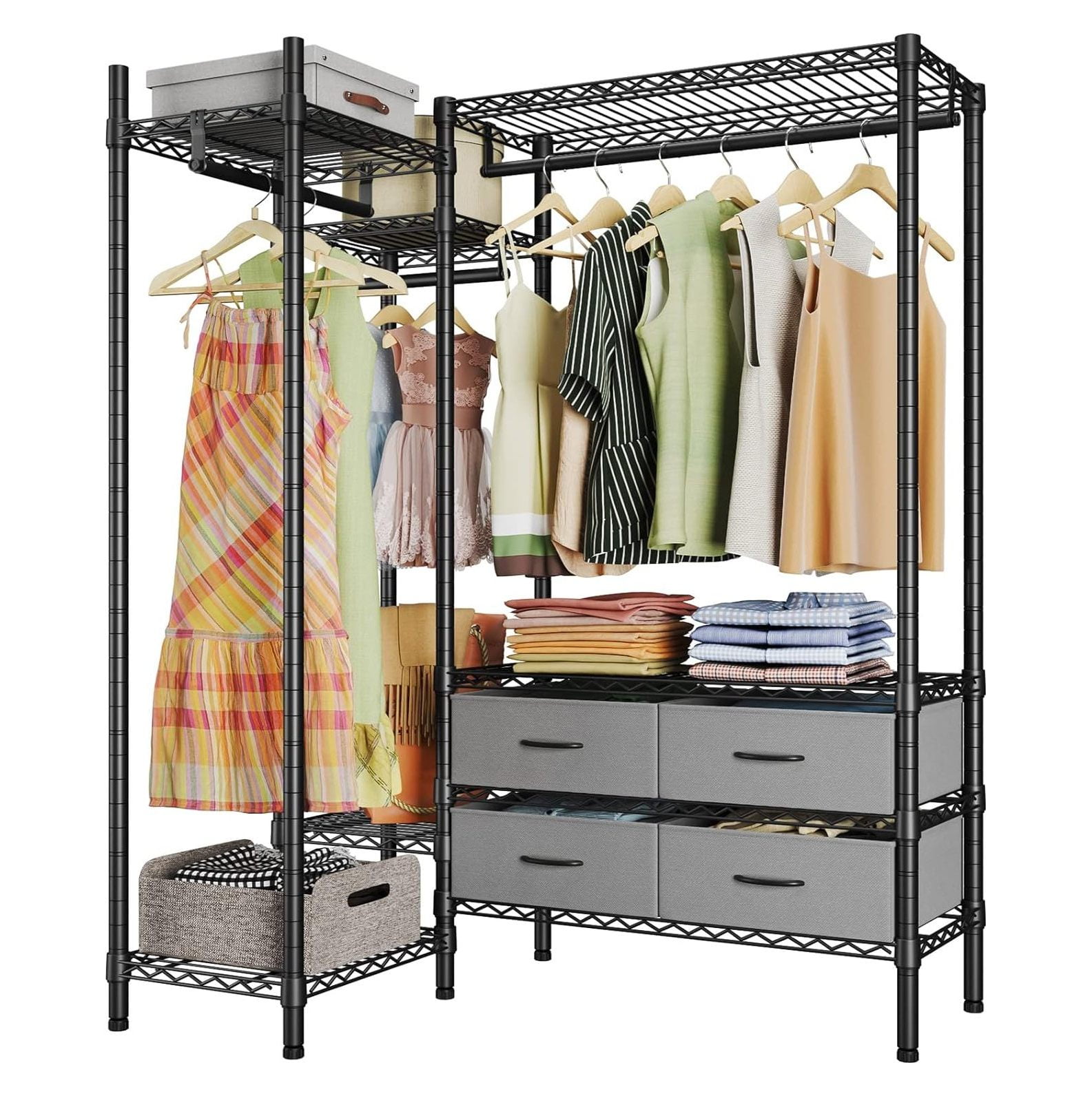 Drevy L20 L Shaped Garment Rack Corner Adjustable Clothing Rack Heavy ...