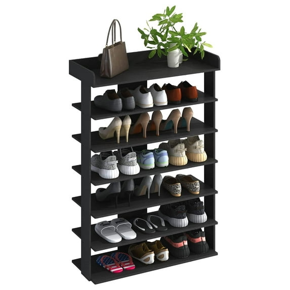 Drevy Large 6 Tiers Wooden Shoes Racks, Vertical Shoe Rack for Entryway ...