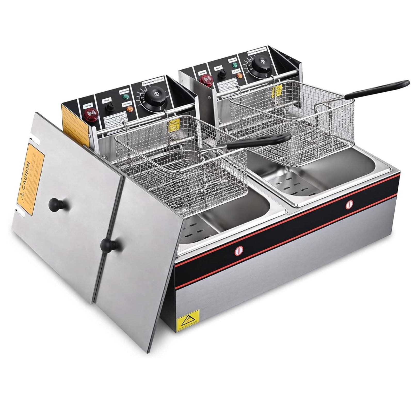 Drevy Large Deep Fryer 5000W 24L Stainless Steel Electric Countertop ...