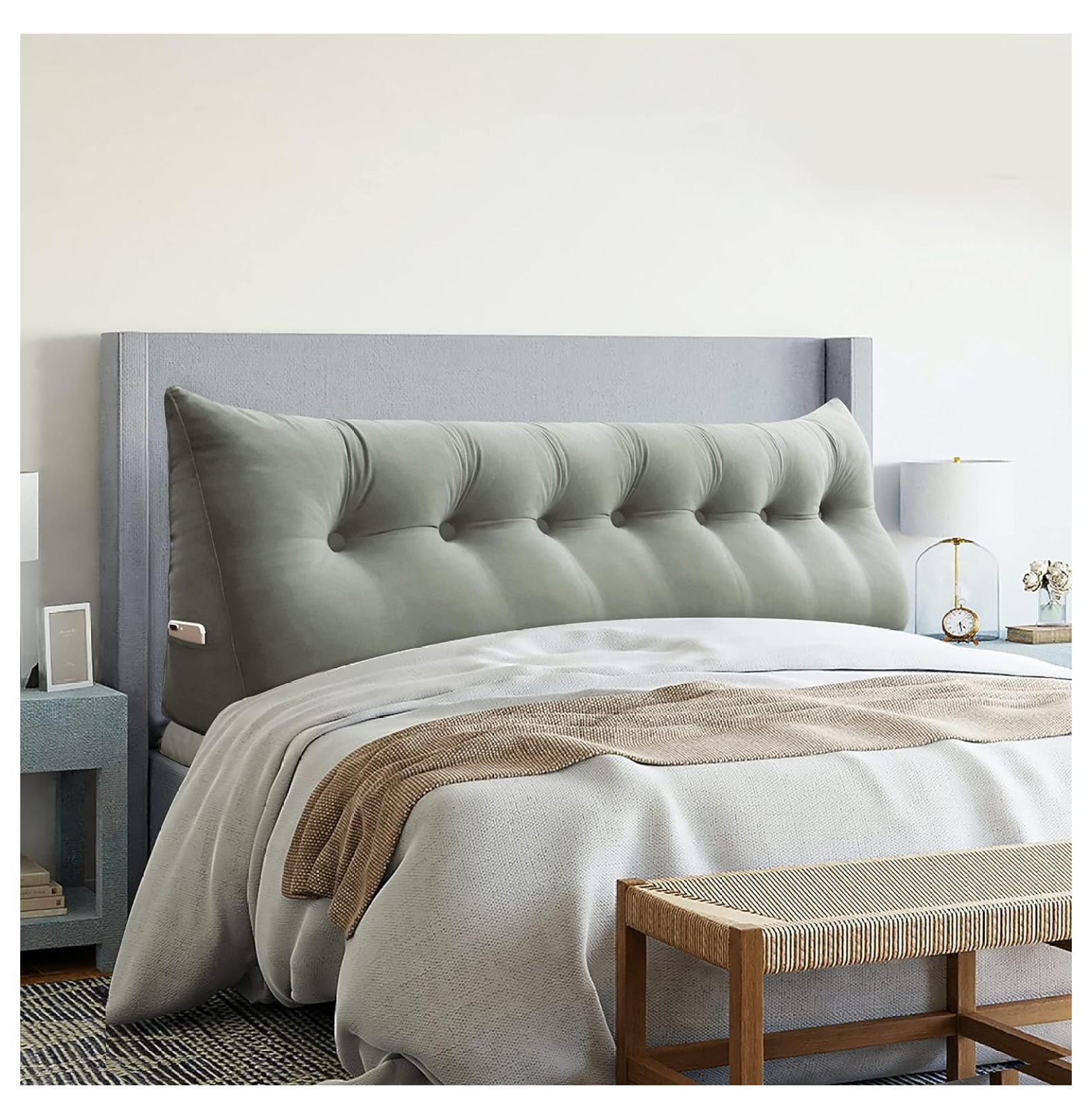 Drevy Large Headboard Pillow Wedge Bed Rest Reading Pillow Daybed ...