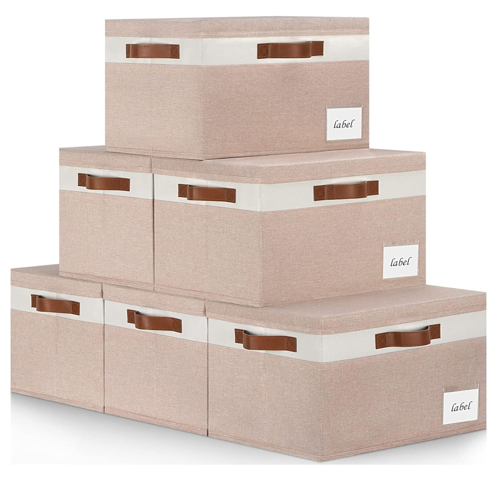 Drevy Large Storage Bins with Lids(6-Pack), Foldable Fabric Storage ...