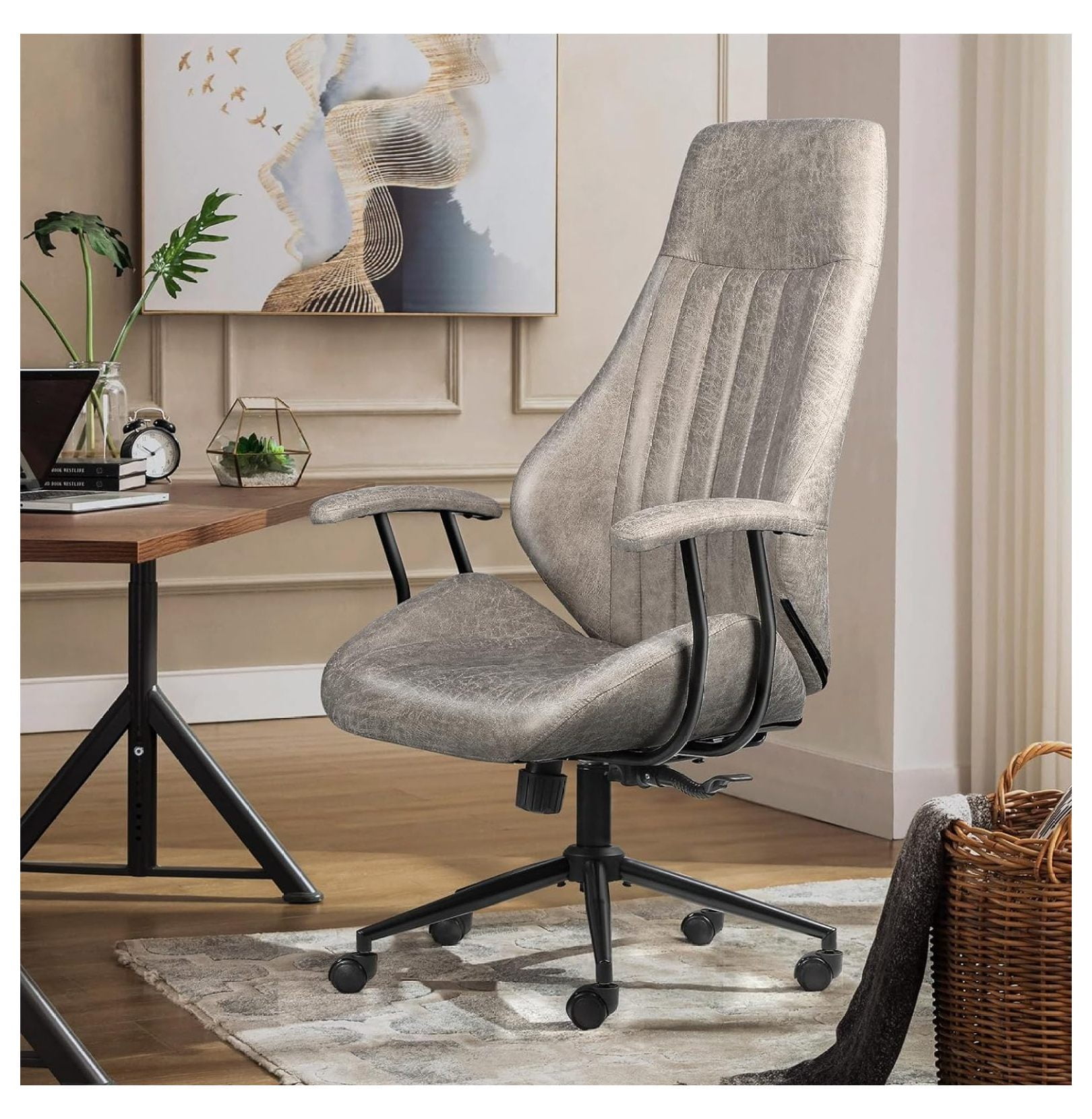 Drevy Leather Office Chair,Computer Chair,Computer Desk Chair,Morden ...