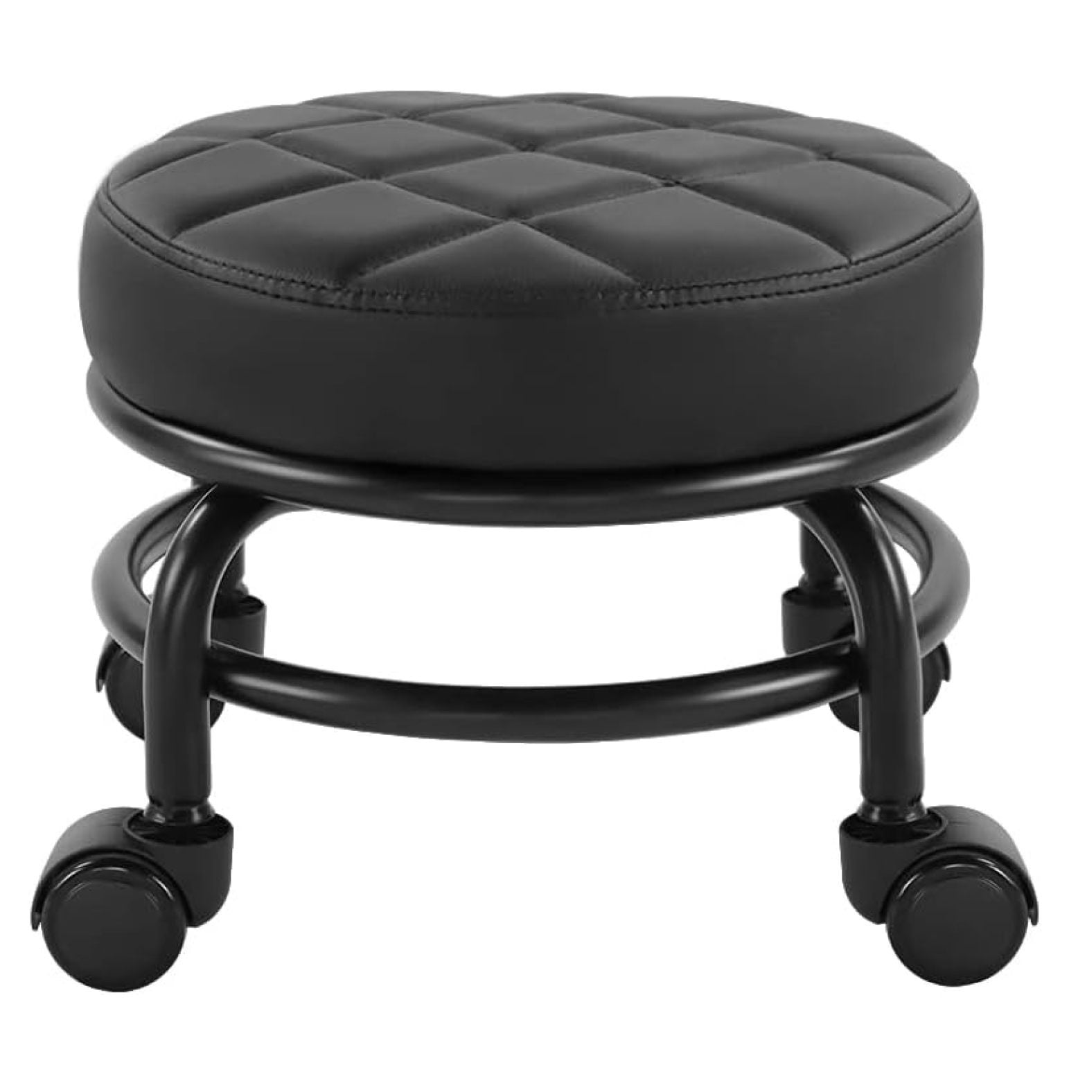 Drevy Low Seat PU Leather Rolling Stool Step Stool Mechanic Stool on ...