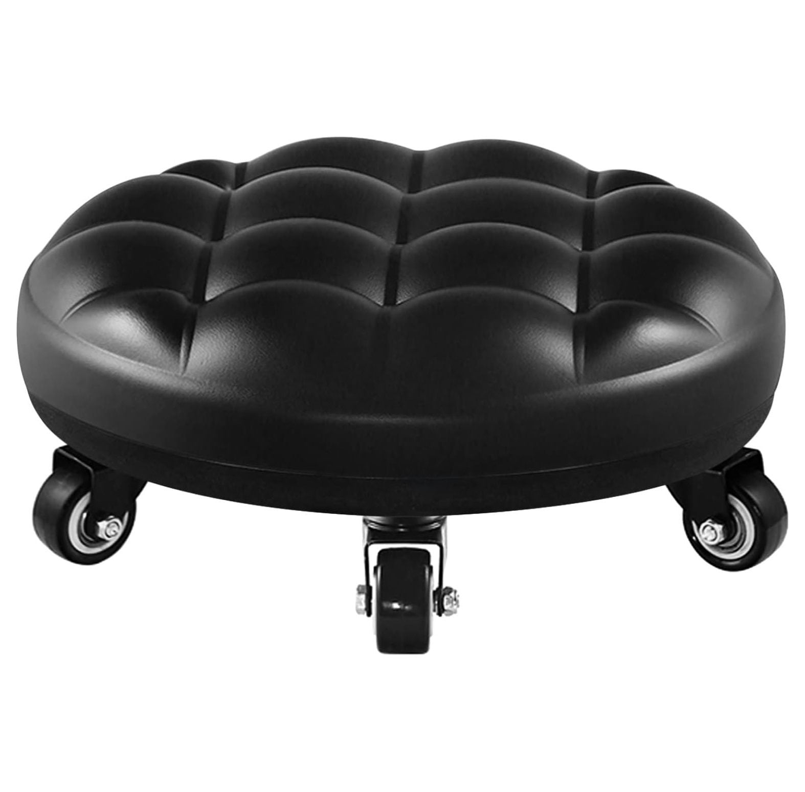 Drevy Low Seat Wheel Stool Chair PU Leather Rolling Stool Seats on ...