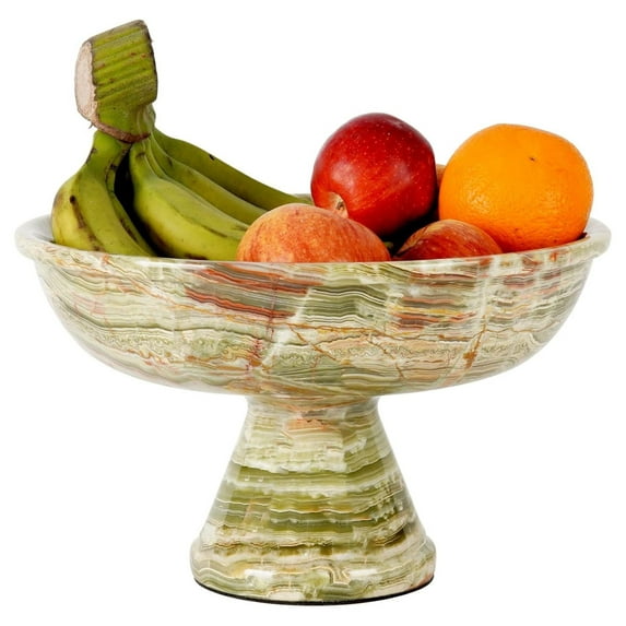 Drevy Marble Fruit Bowl Green Onyx 12" Inch Handmade kitchen Table Bowl ...