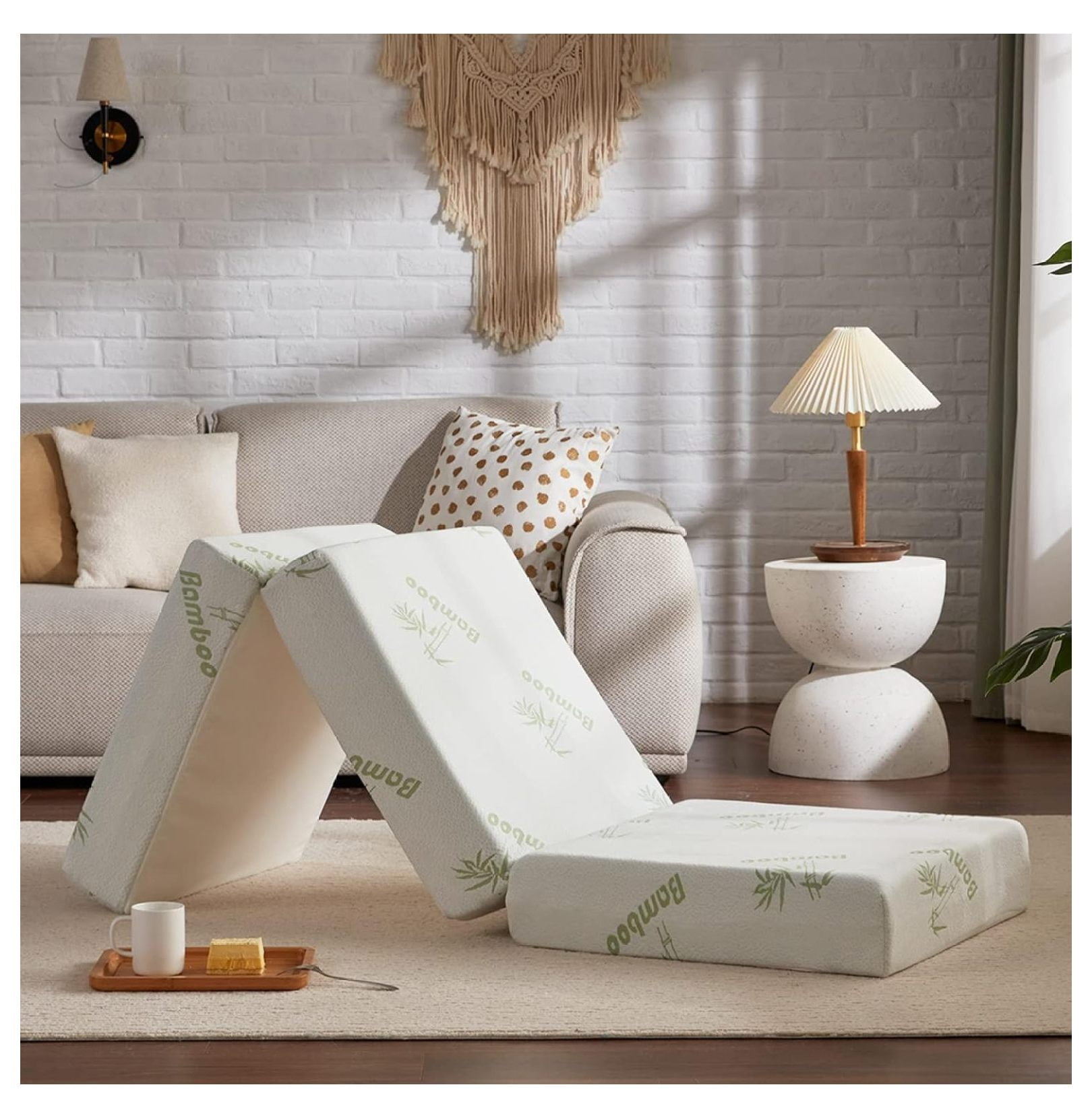 Drevy Memory Foam Folding Mattress with Storage Bag, 4 Inch Foldable ...