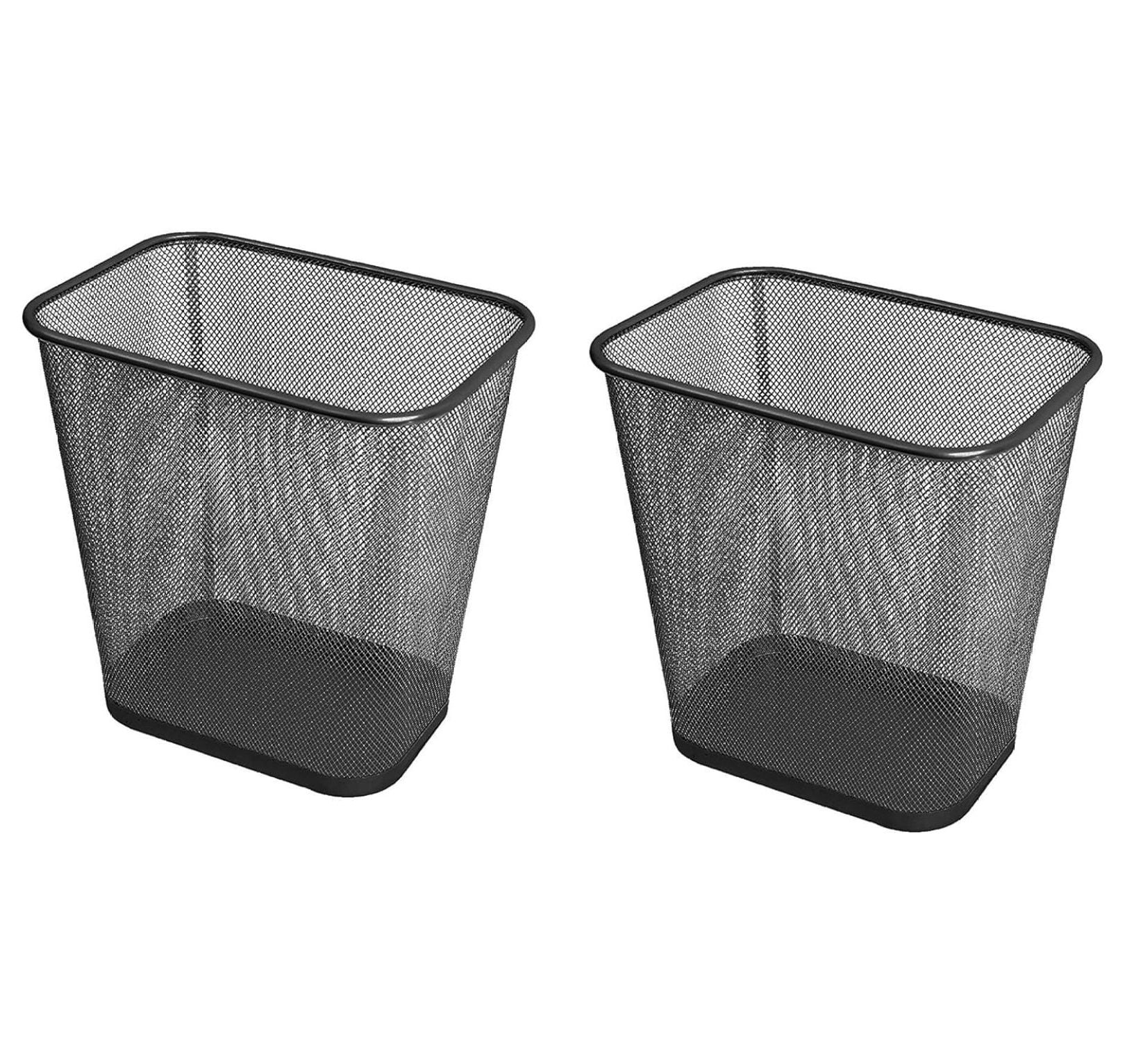 Drevy Mesh Wastebasket Trash Can for Home and Office Workspace, Metal ...