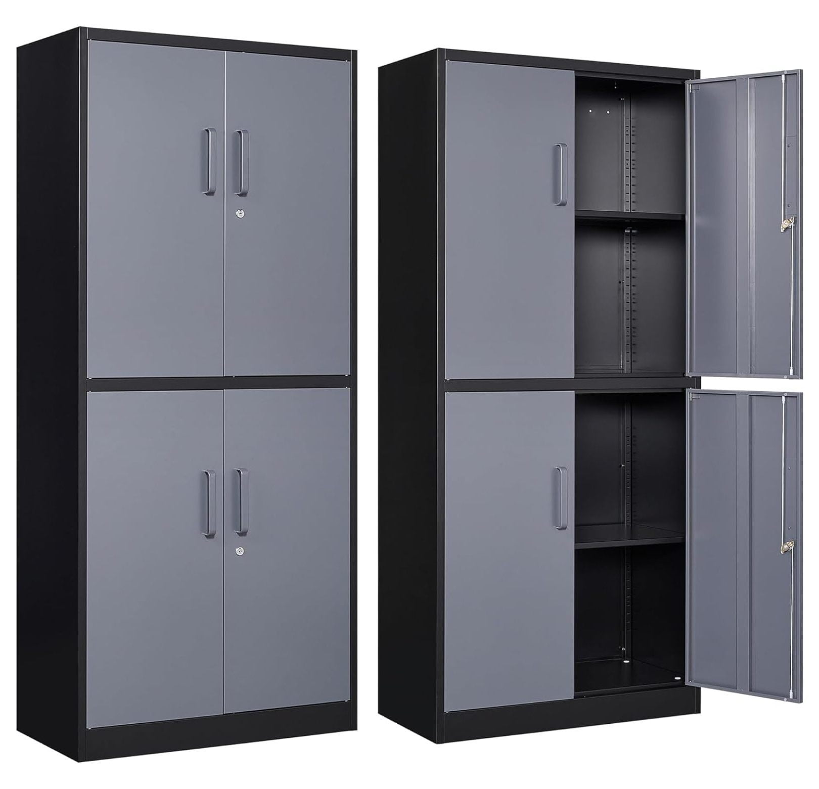 Drevy Metal Storage Cabinet - 71 Inch Tall Large Steel Utility Locker ...