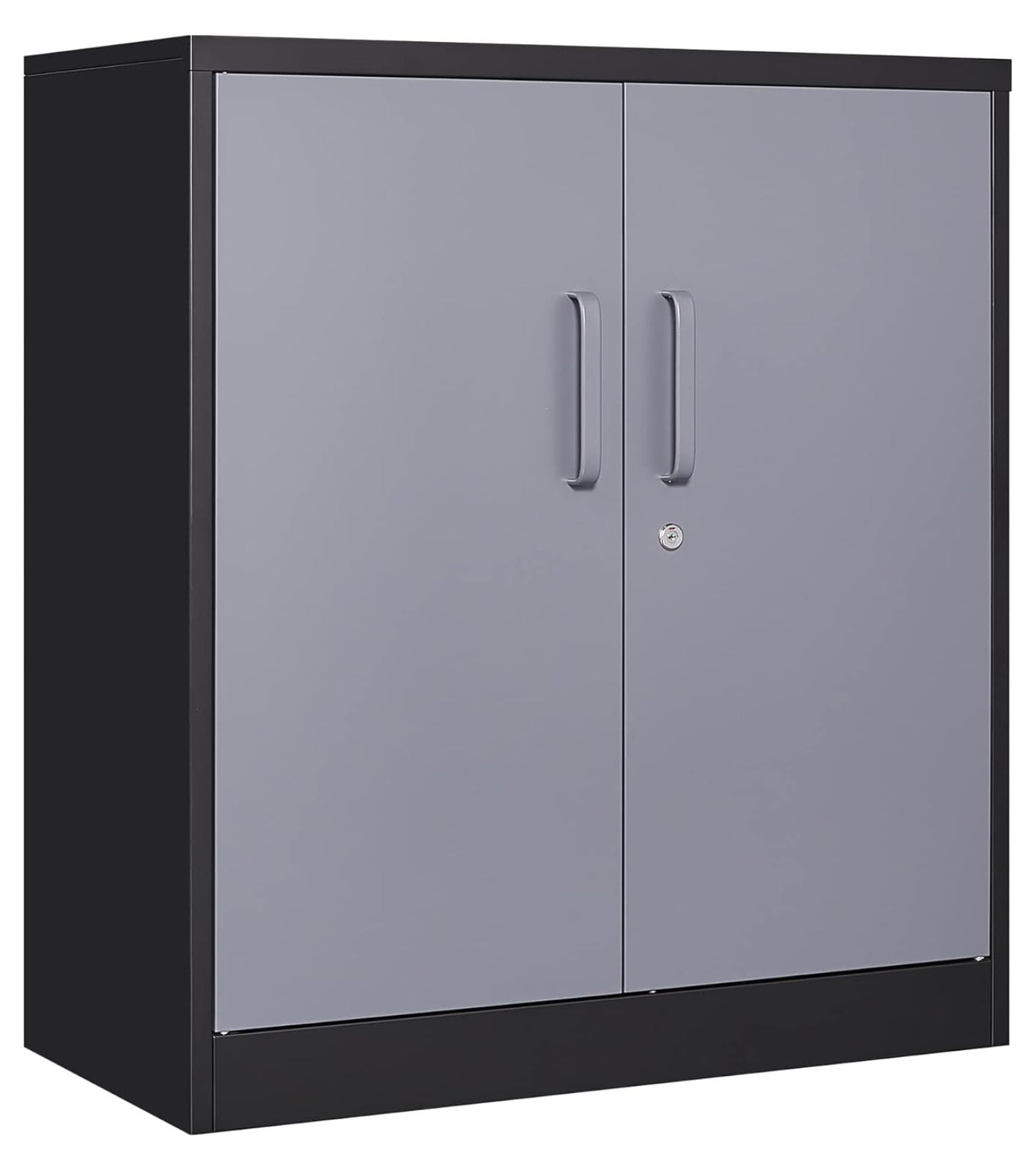 Drevy Metal Storage Cabinet, Storage Cabinet with 2 Doors and Shelves ...