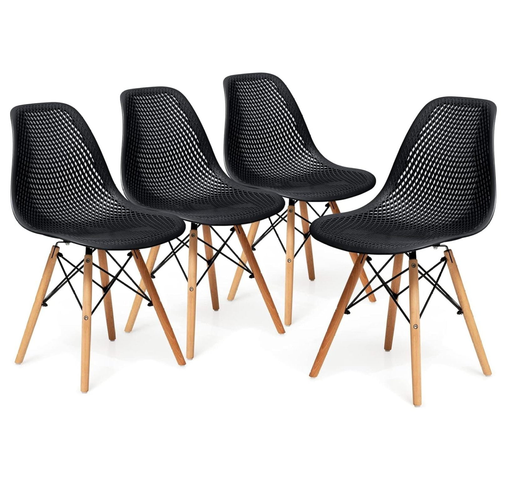 Drevy Mid Century Modern Polypropylene Mesh Design Dining Side Chairs ...